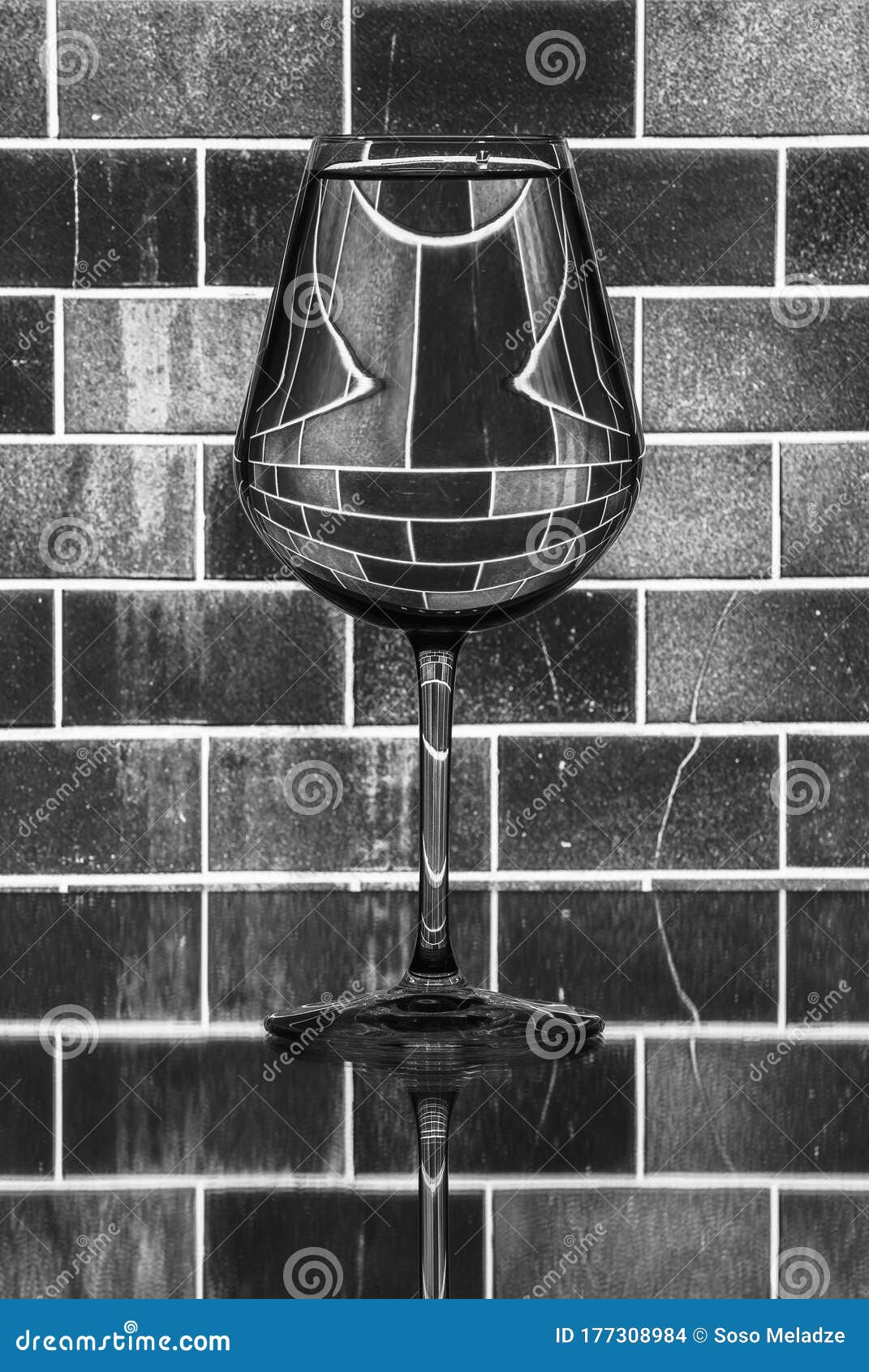 Pattern Distortions Seen through a Glass of Water. Still Life Stock ...