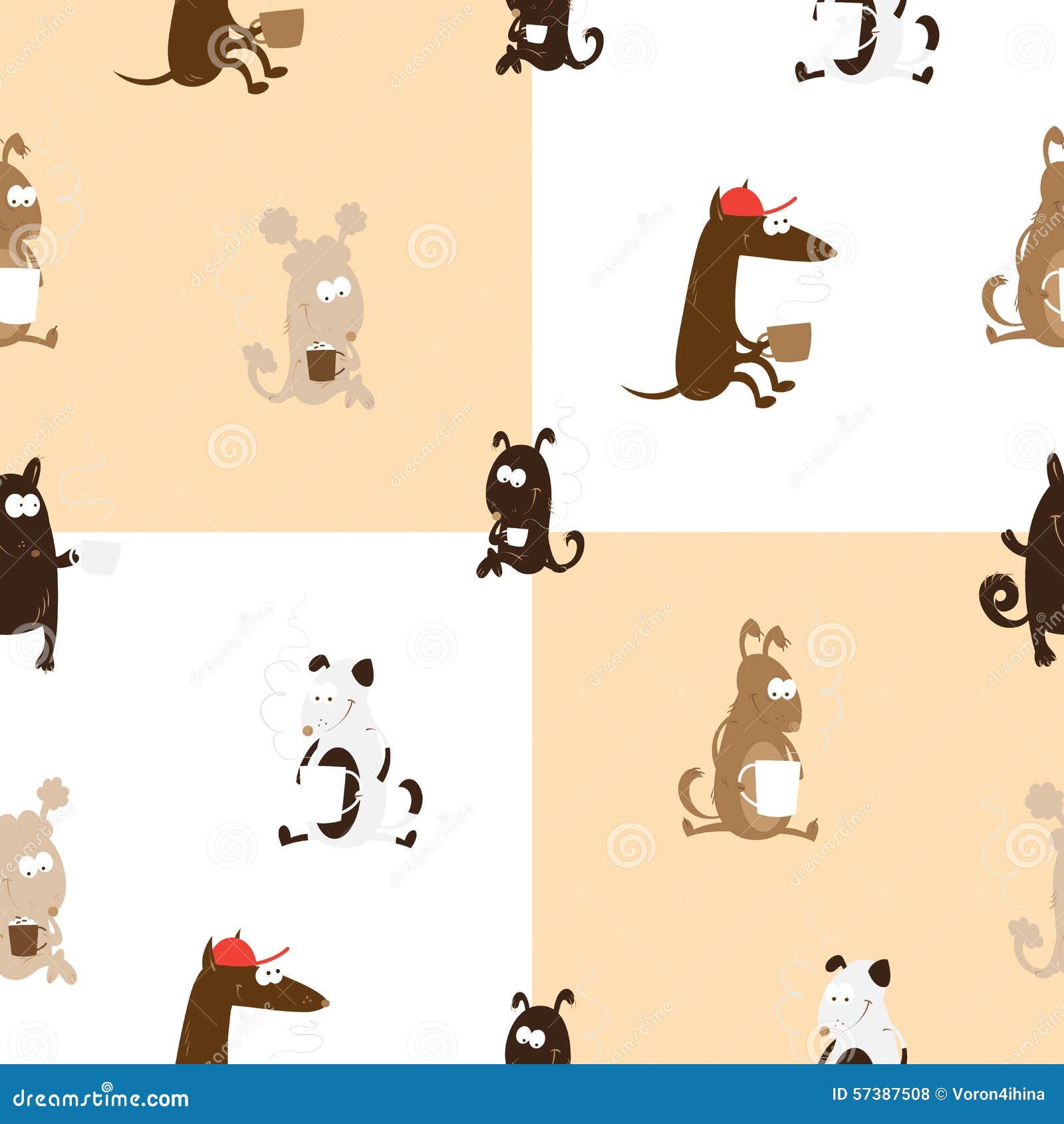 Pattern with dogs. stock vector. Illustration of abstract - 57387508