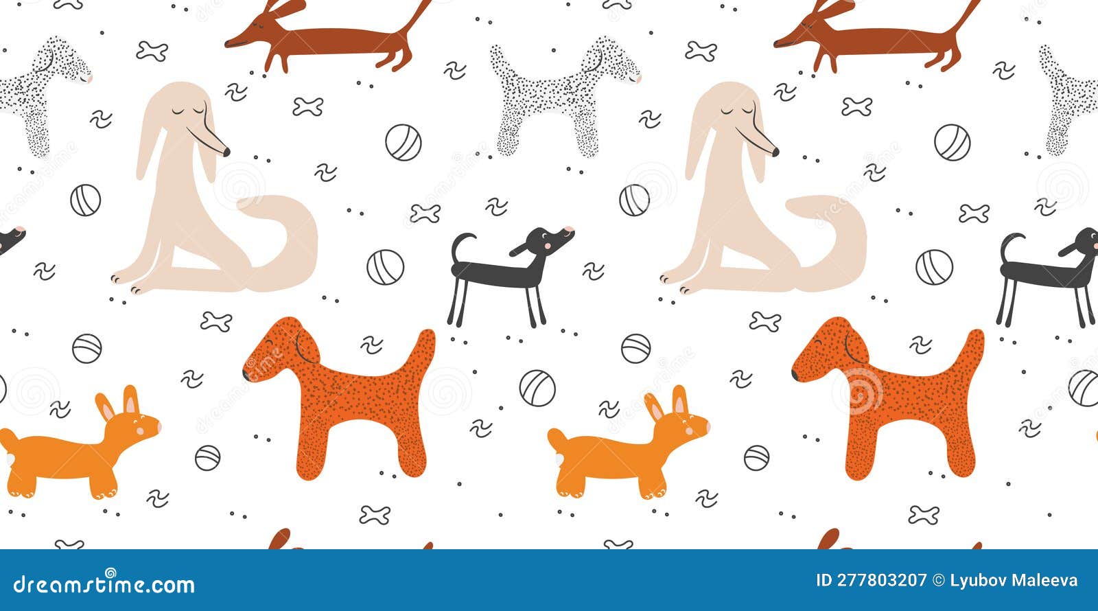 Pattern with dogs stock vector. Illustration of decoration - 277803207