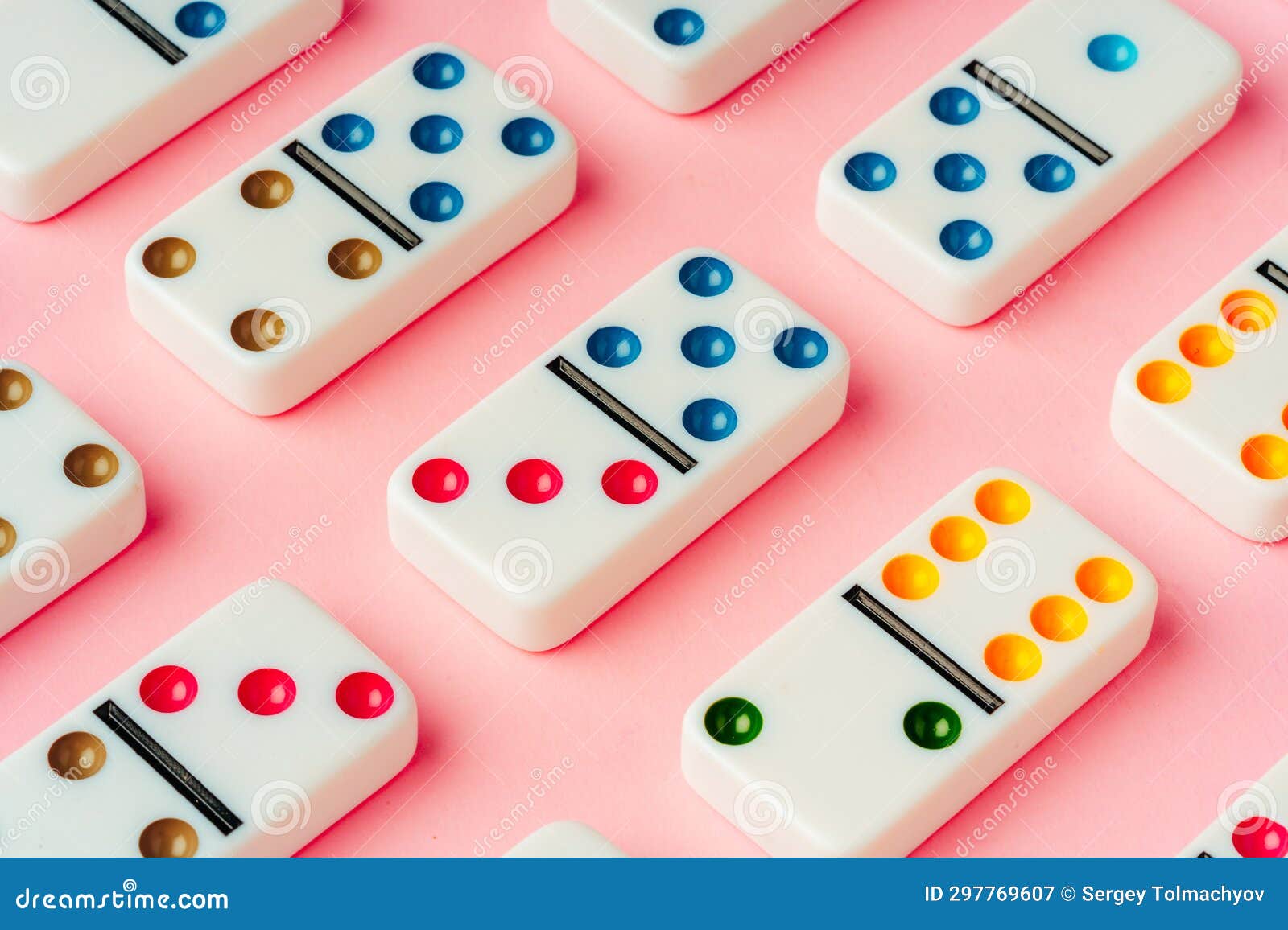 A Pattern of Domino Pieces on Pink Background Stock Image - Image of ...