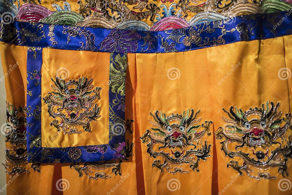 The Pattern on the Dragon Robe Worn by Ancient Chinese Emperors Stock ...