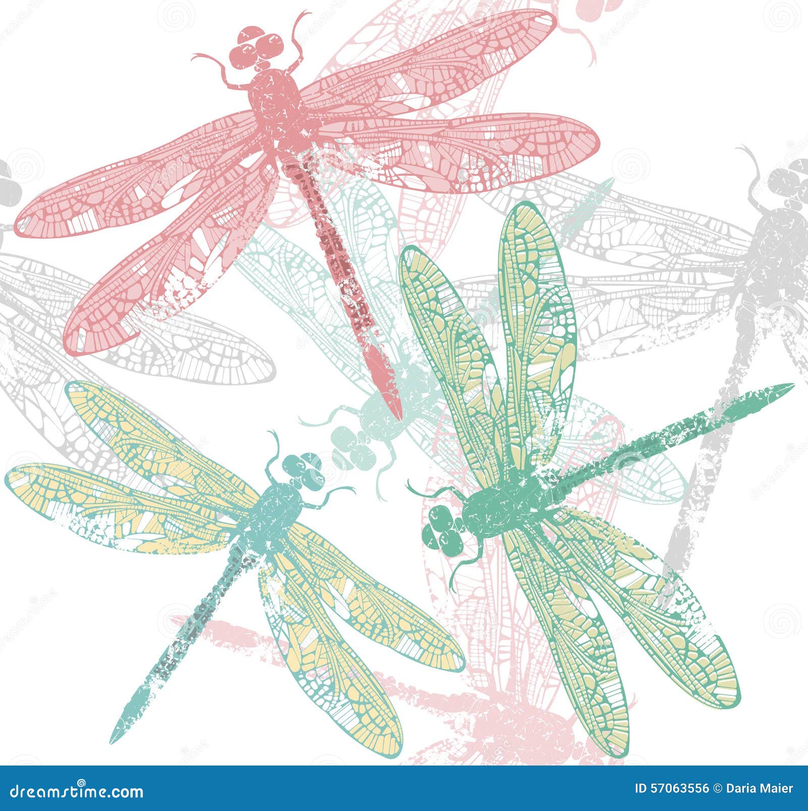 Pattern with Dragonfly stock vector. Illustration of modern - 57063556