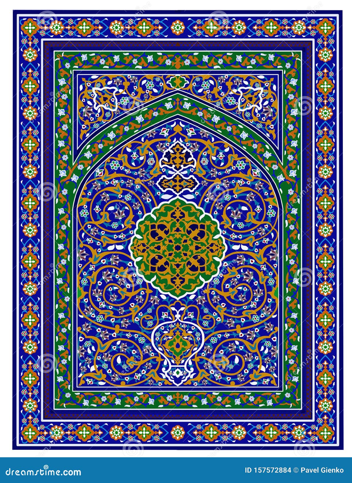 Pattern in Oriental Style.Ceramic Decorations of Shir Dor Madrasah of ...