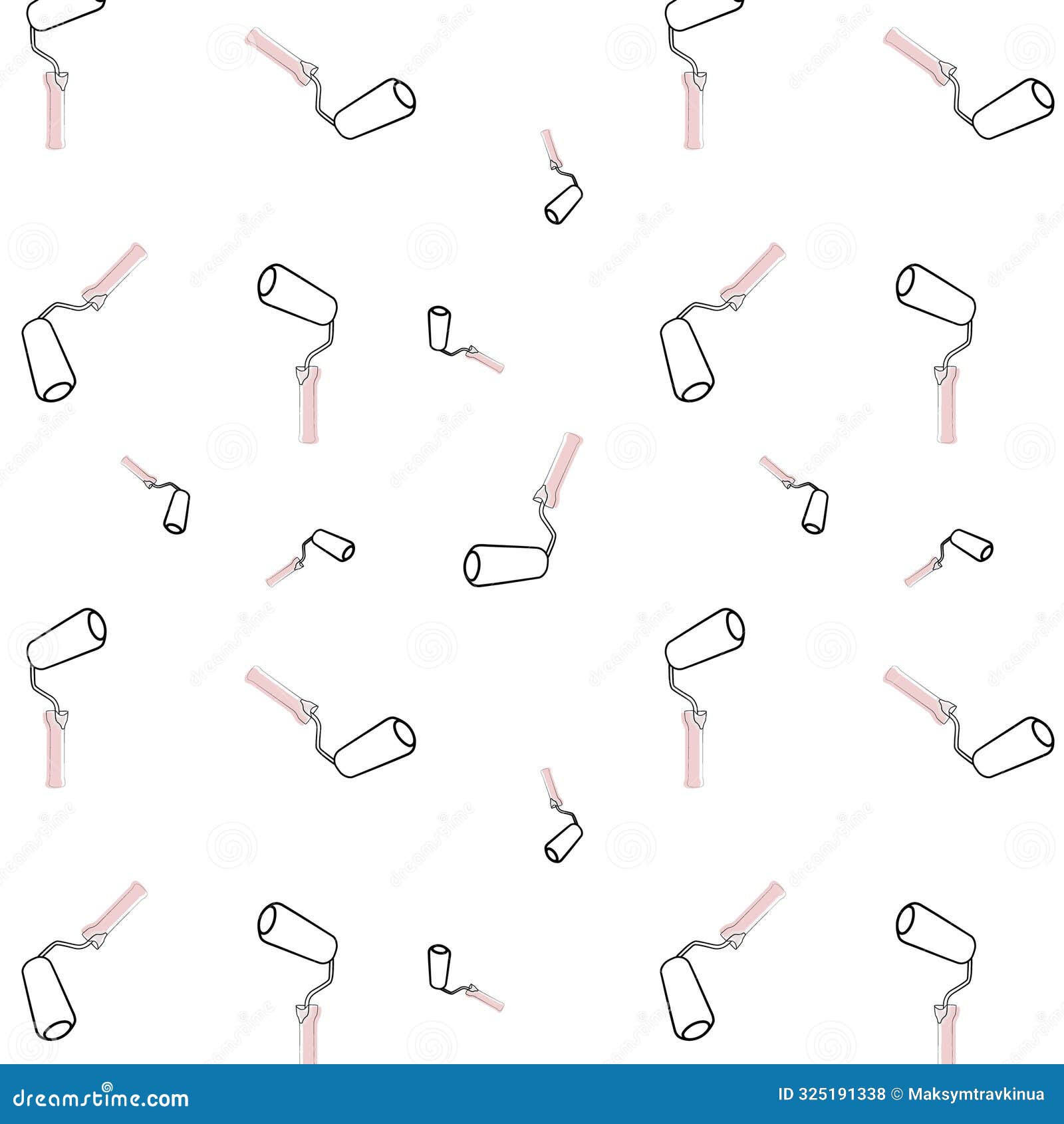 Pattern Drawing of a Roller with One Line. Vector Stock Illustration ...