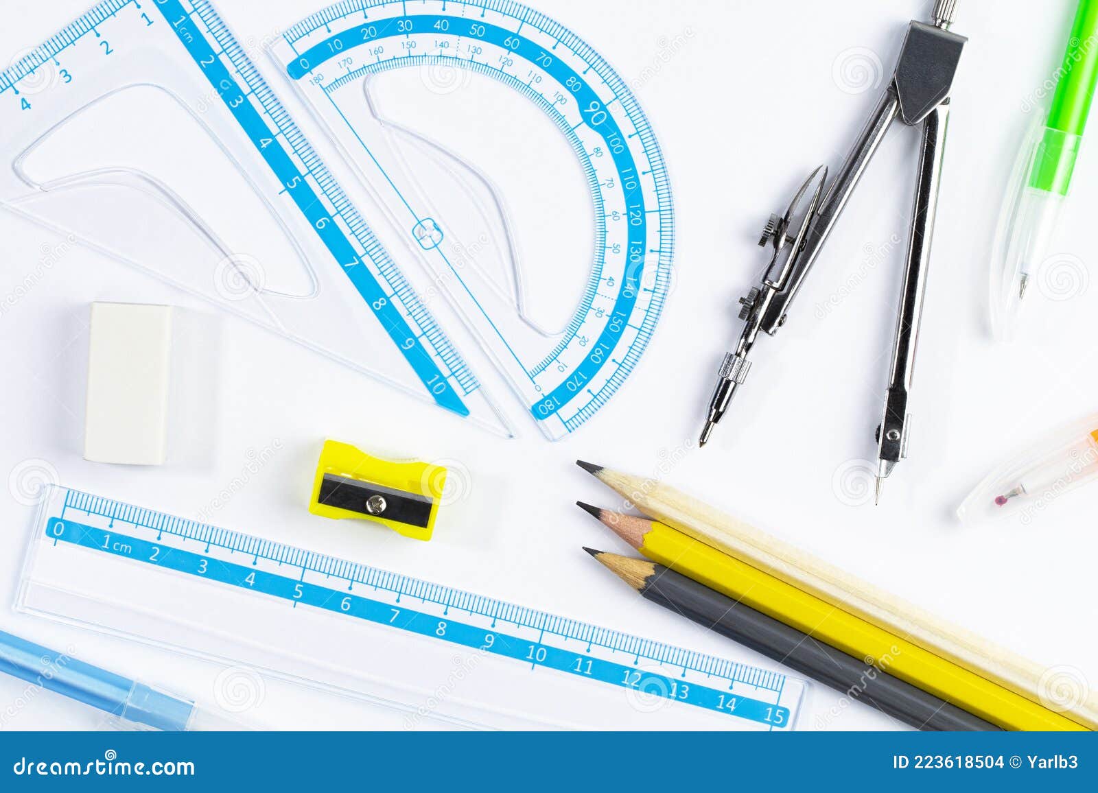 Pattern Drawing Supplies for Study or Work at School and at Home Stock ...