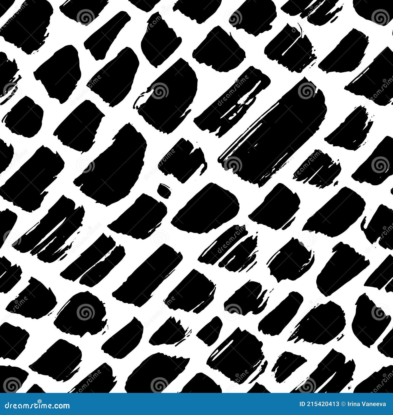 Pattern Drawn in Black Ink on a White Background. Abstract Brush ...