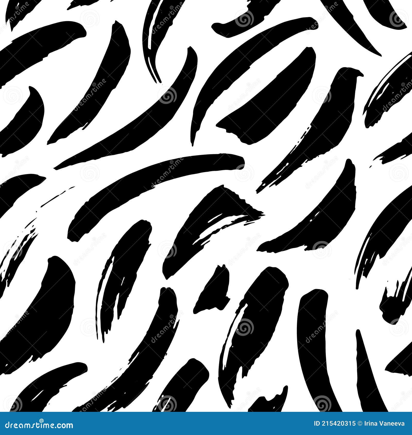 Pattern Drawn in Black Ink on a White Background. Abstract Brush ...