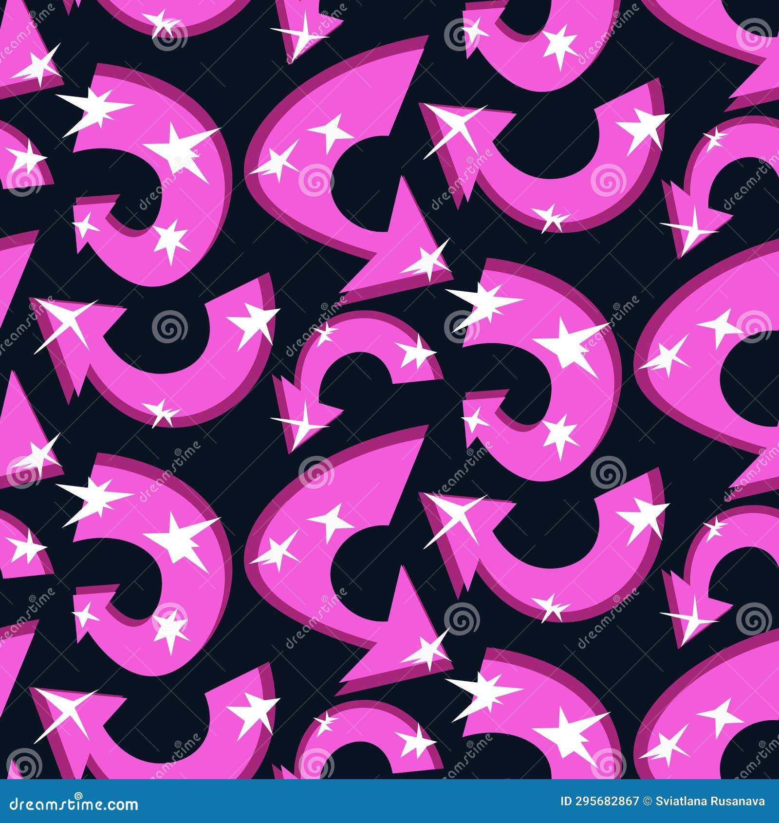 Pattern is Drawn with Curved Arrows of a Seamless Pattern. Hand-drawn ...