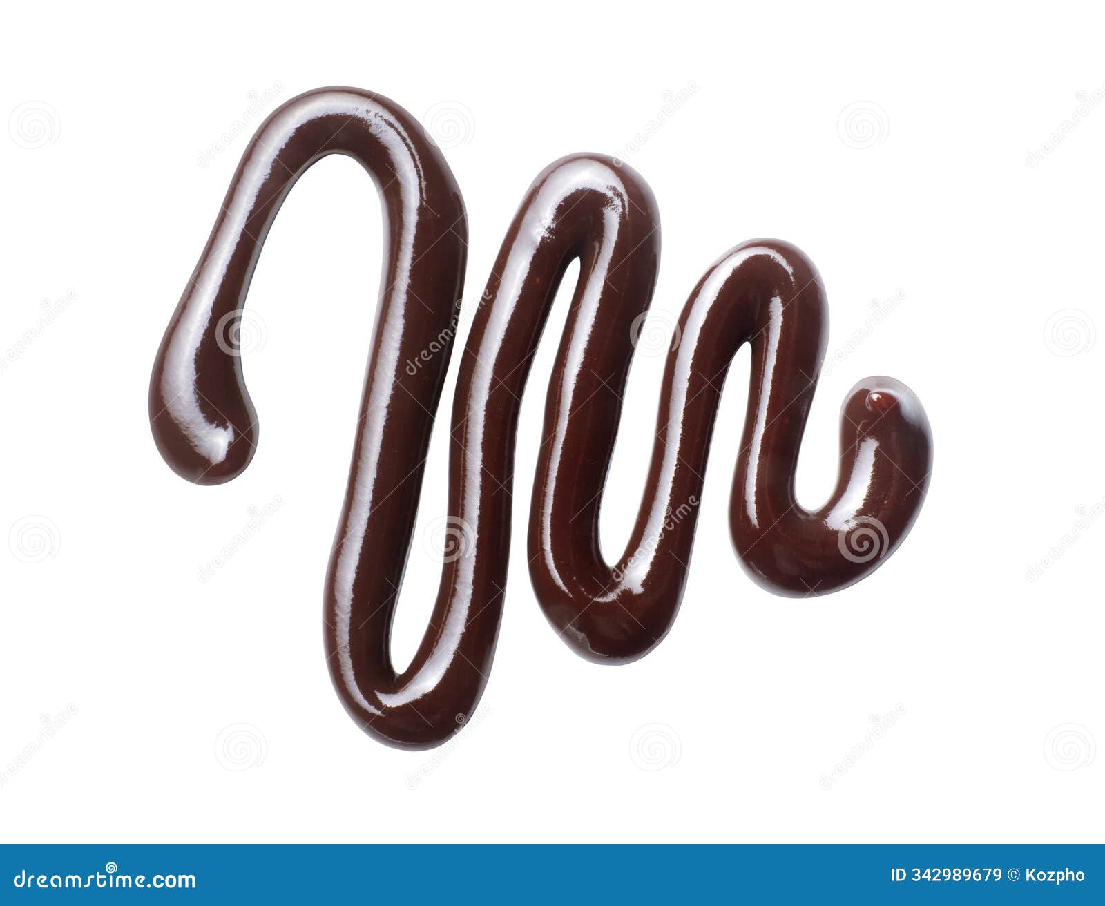 Pattern Drawn with Hot Melted Chocolate Close Up on a White Background ...