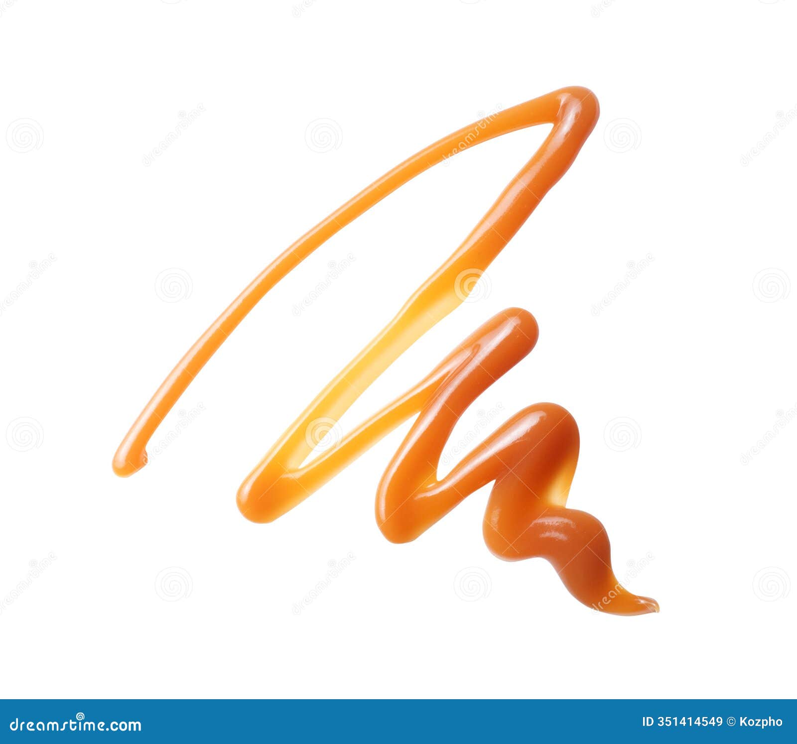 Pattern Drawn with Melted Caramel Close Up Isolated on a White ...