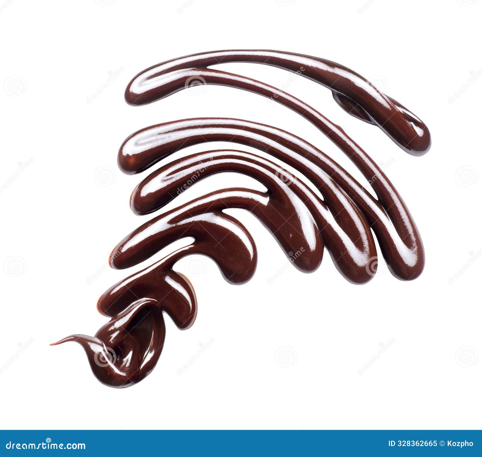 Pattern Drawn with Melted Chocolate Close Up Isolated on White ...