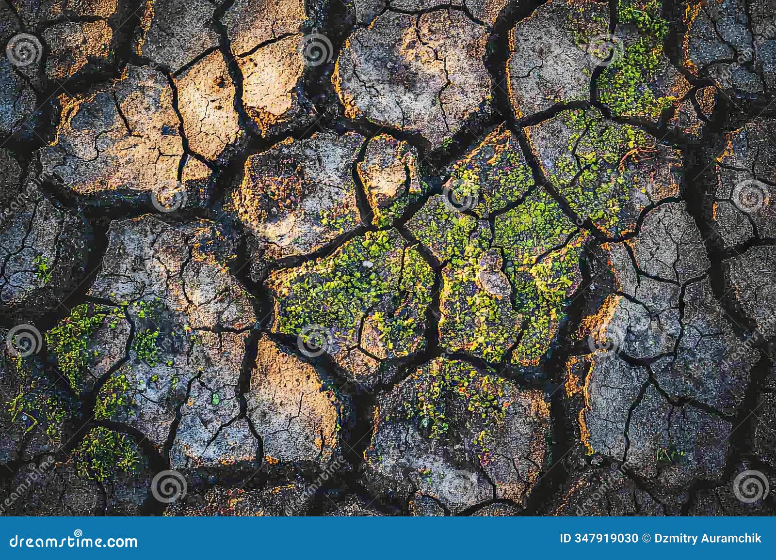 A Pattern of Drought-induced Cracks on a Brown, Aged, and Damaged Wall ...