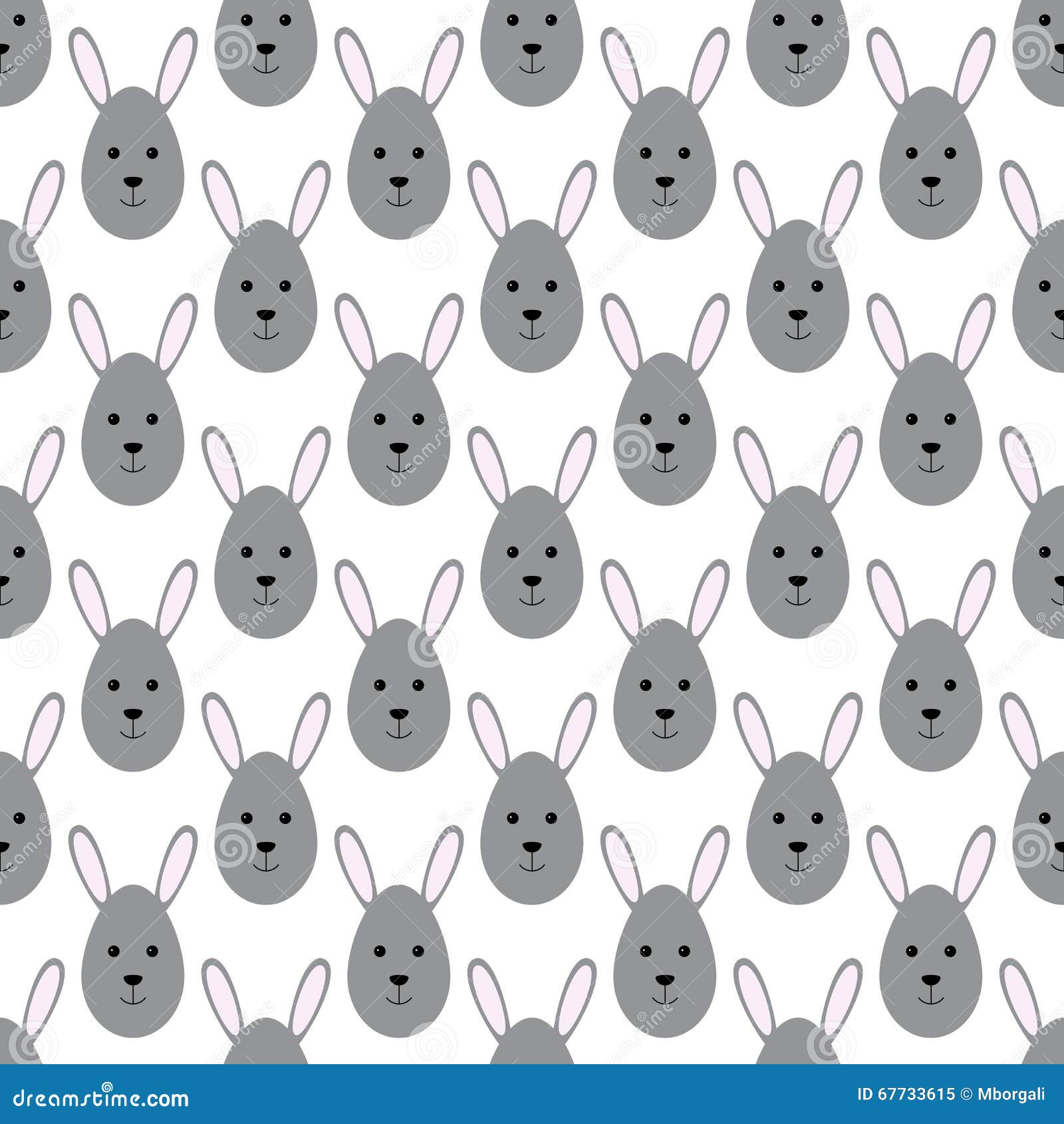 Pattern with Easter Bunnies Stock Vector - Illustration of cute, happy ...