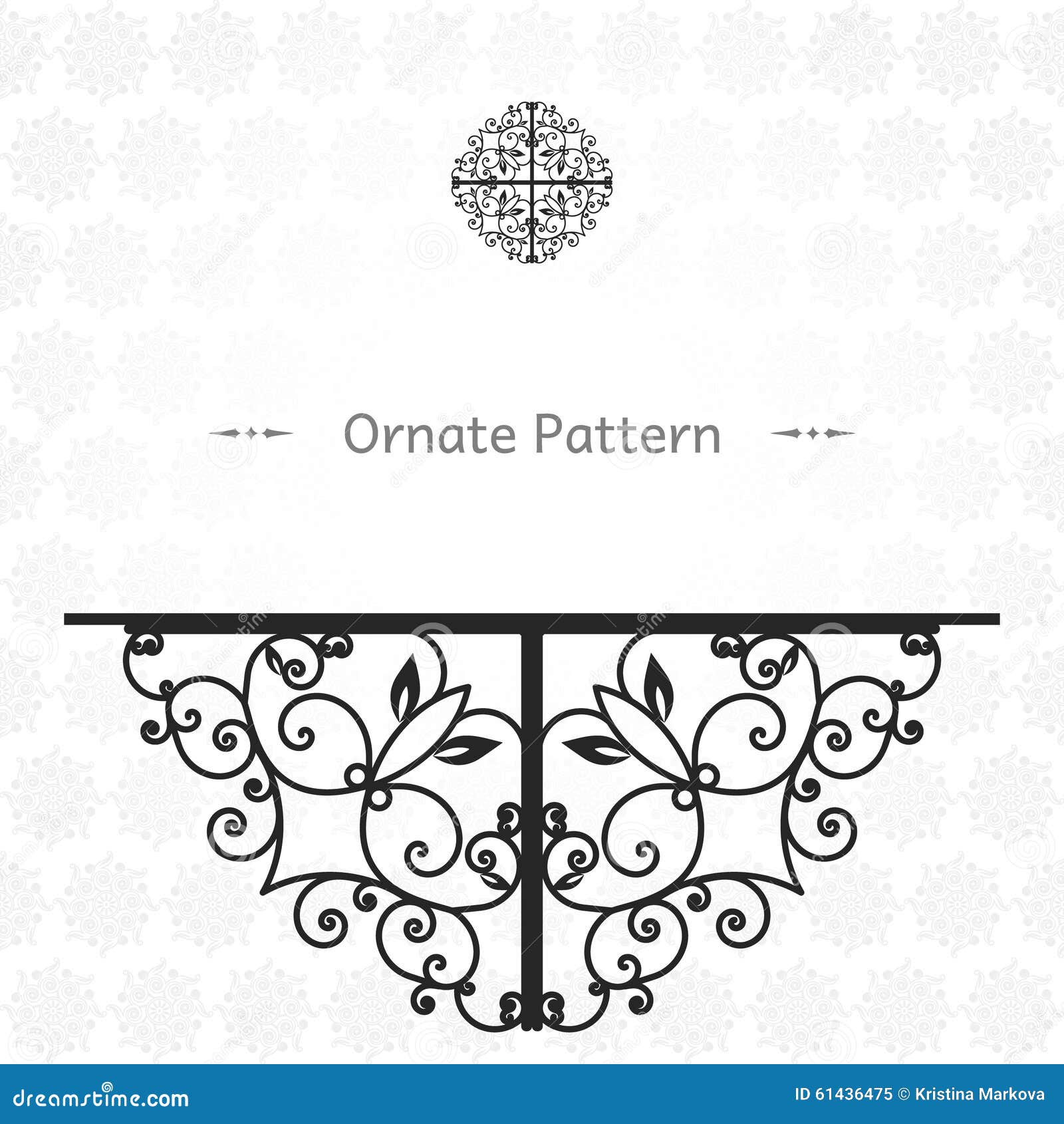 Pattern in Eastern Style on Scroll Work Background Stock Vector ...
