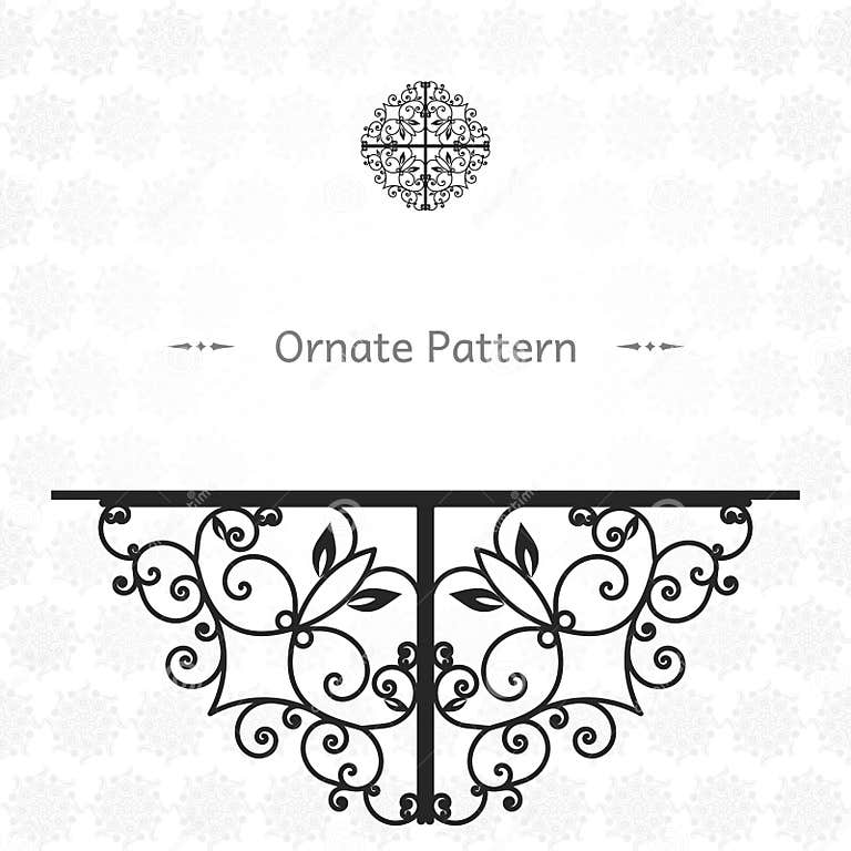 Pattern in Eastern Style on Scroll Work Background Stock Vector ...