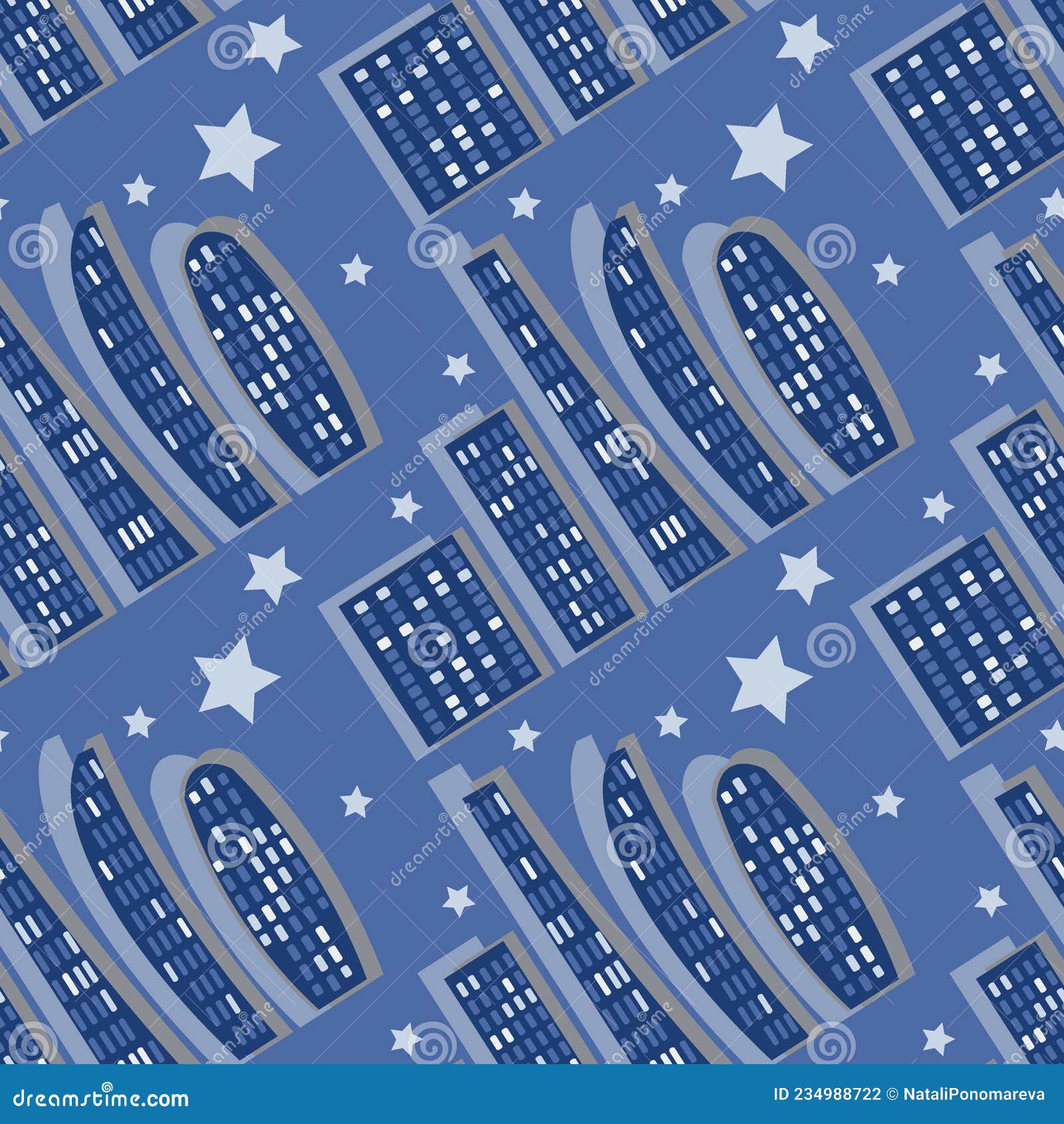 Pattern - a Stylized Night City - Graphics. Megalopolis, Modern ...