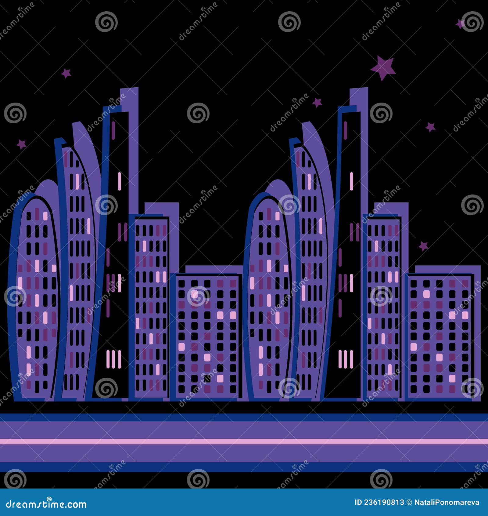 Night City - Graphics. Megalopolis, Modern Architecture Stock Vector ...