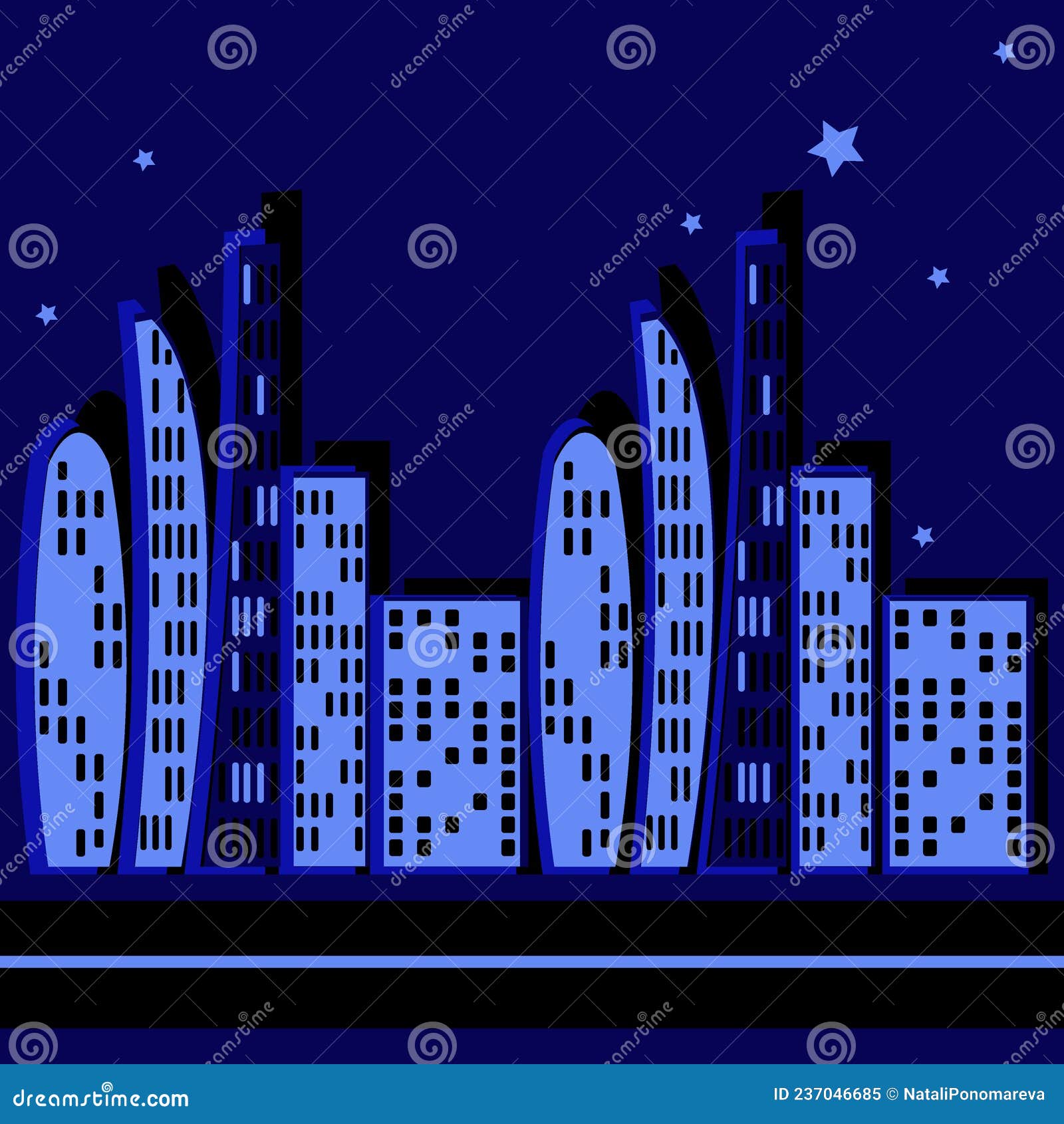 Night City - Graphics. Megalopolis, Modern Architecture Stock Vector ...
