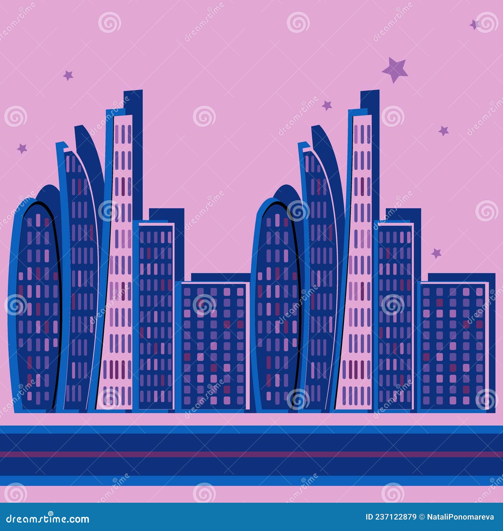 Night City - Graphics. Megalopolis, Modern Architecture Stock Vector ...