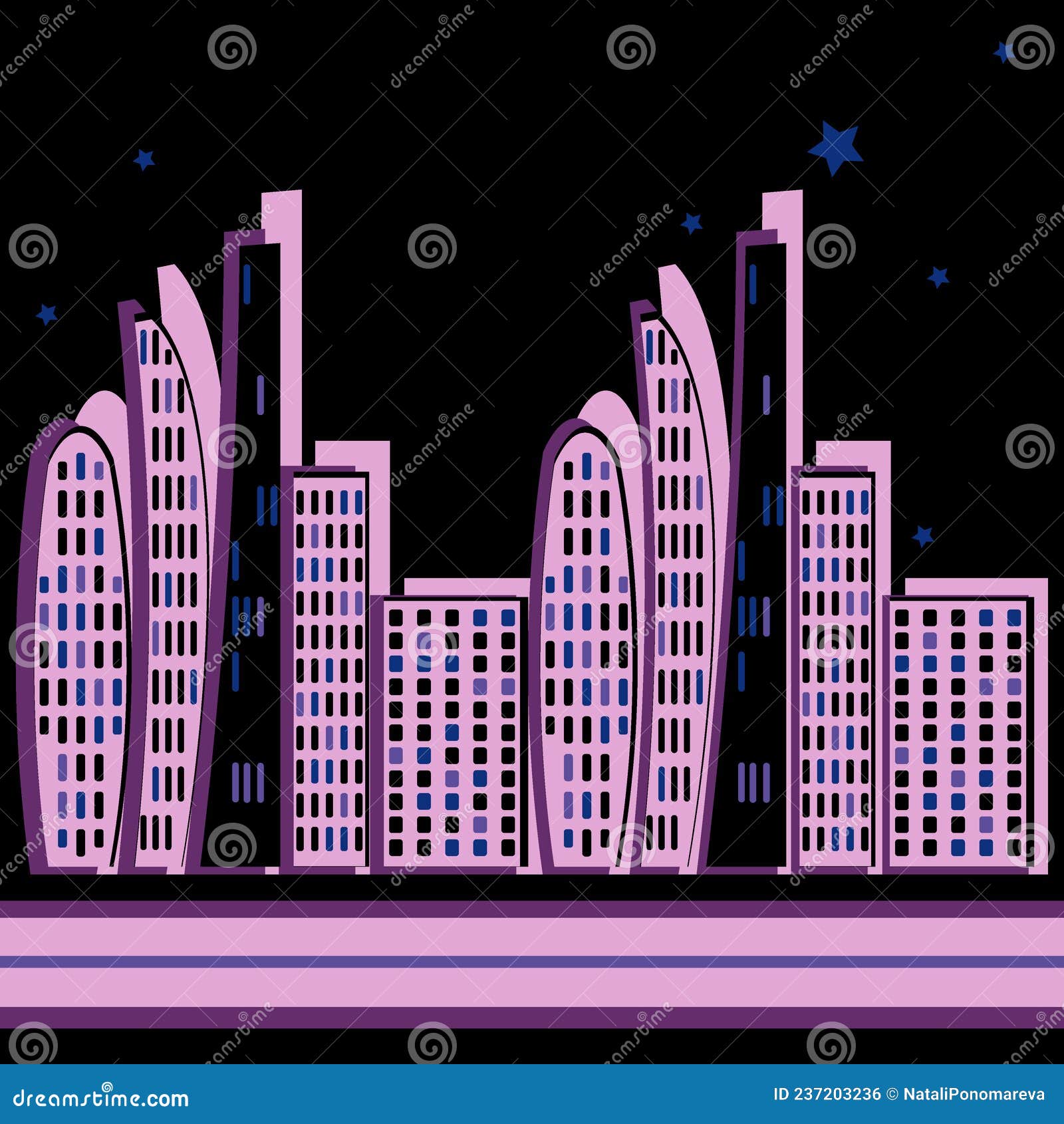 Night City - Graphics. Megalopolis, Modern Architecture Stock Vector ...