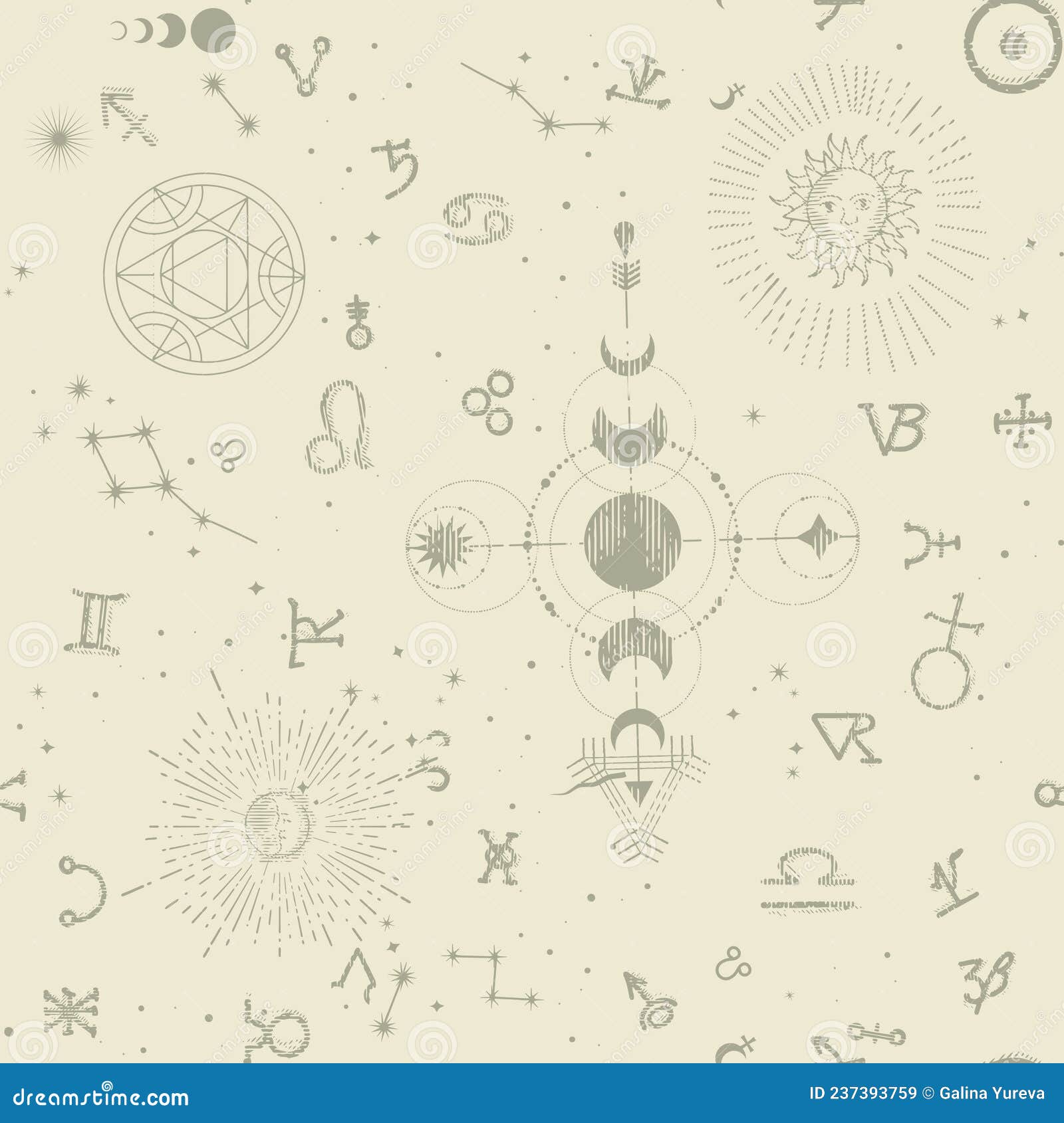 A Pattern with an Esoteric Manuscript Stock Vector - Illustration of ...