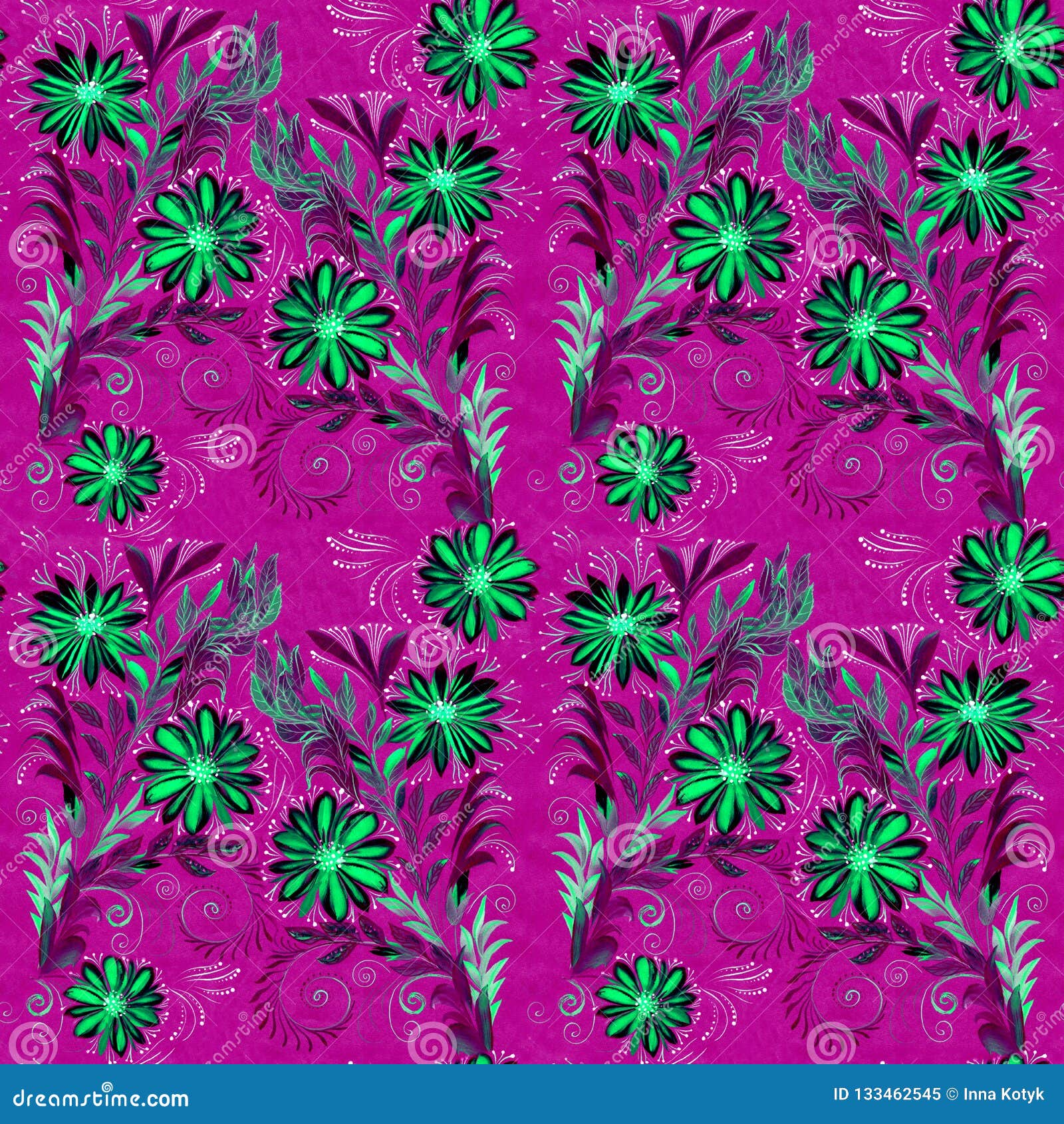 Pattern in Ethnic Style. Flower Composition. Stylized Flowers Stock ...