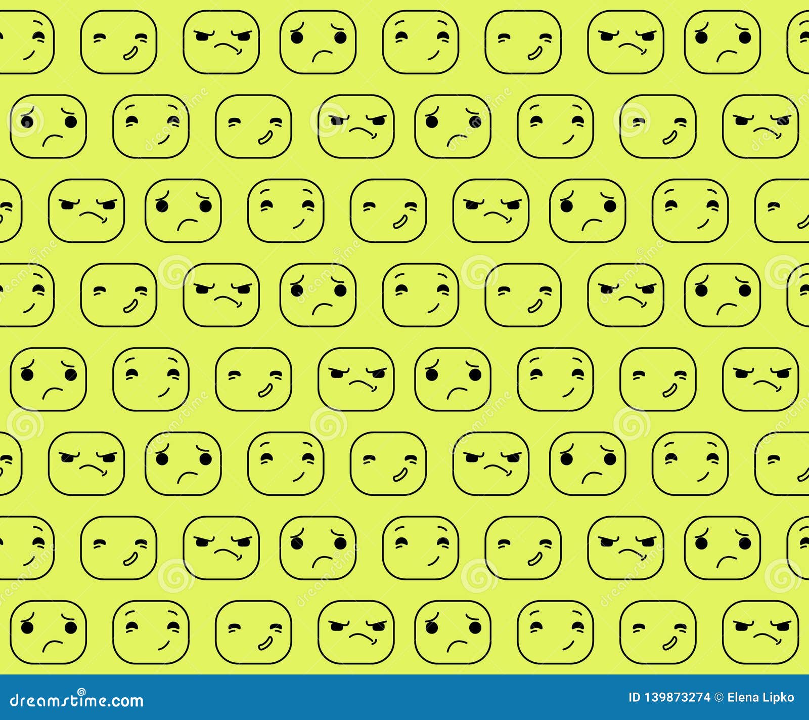 The Pattern Expression. Smilies. Emotions Faces Stock Vector ...