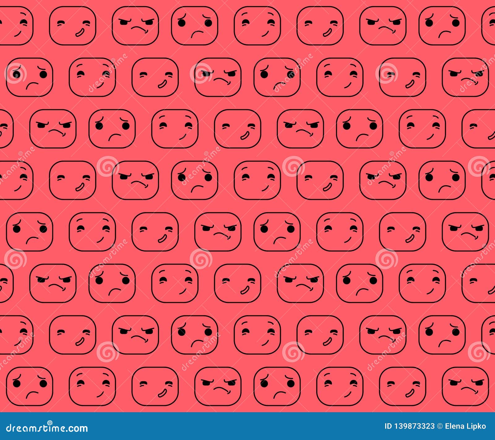 The Pattern Expression. Smilies. Emotions Faces Stock Vector ...