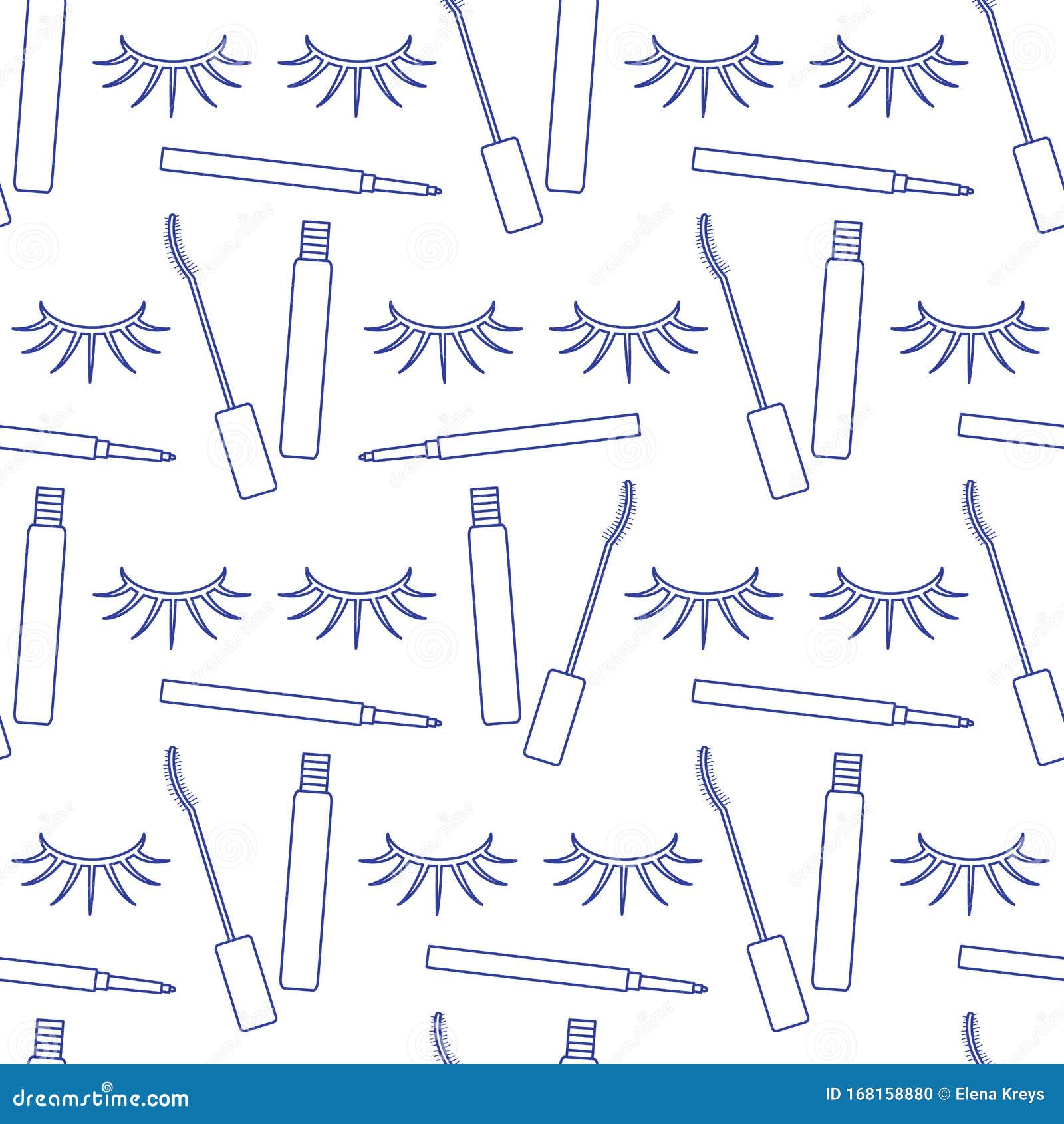 Pattern Eyelashes Decorative Cosmetics Makeup Stock Vector ...