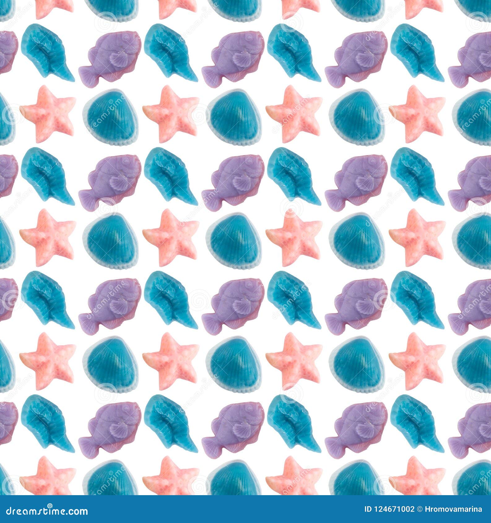 A Pattern for the FabBlue Algae, Pink Starfish Stock Illustration ...