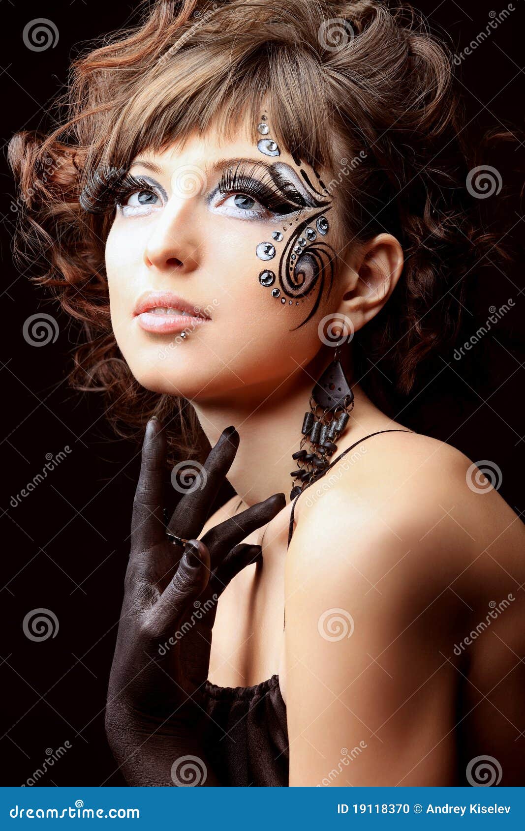 Pattern on face stock photo. Image of dress, hair, charming - 19118370