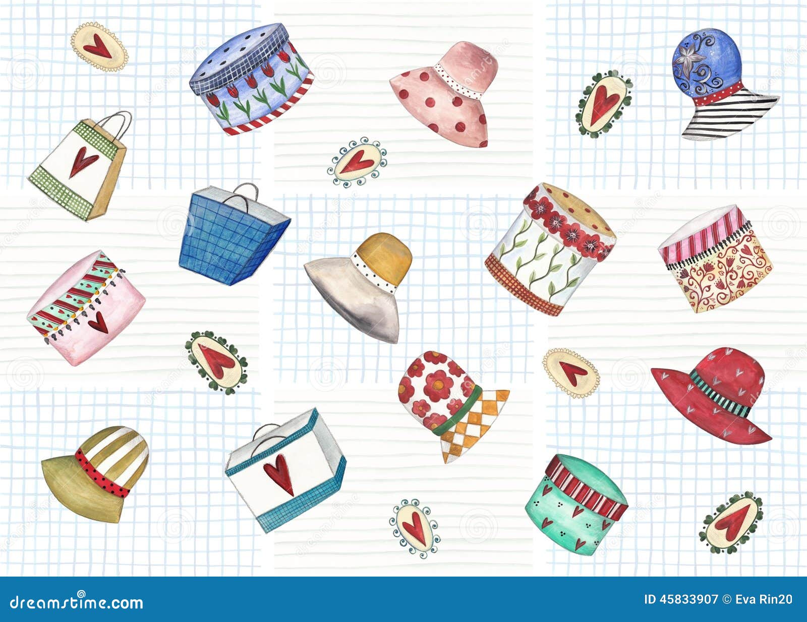 Pattern with Fashion Objects Over White Background Stock Illustration ...