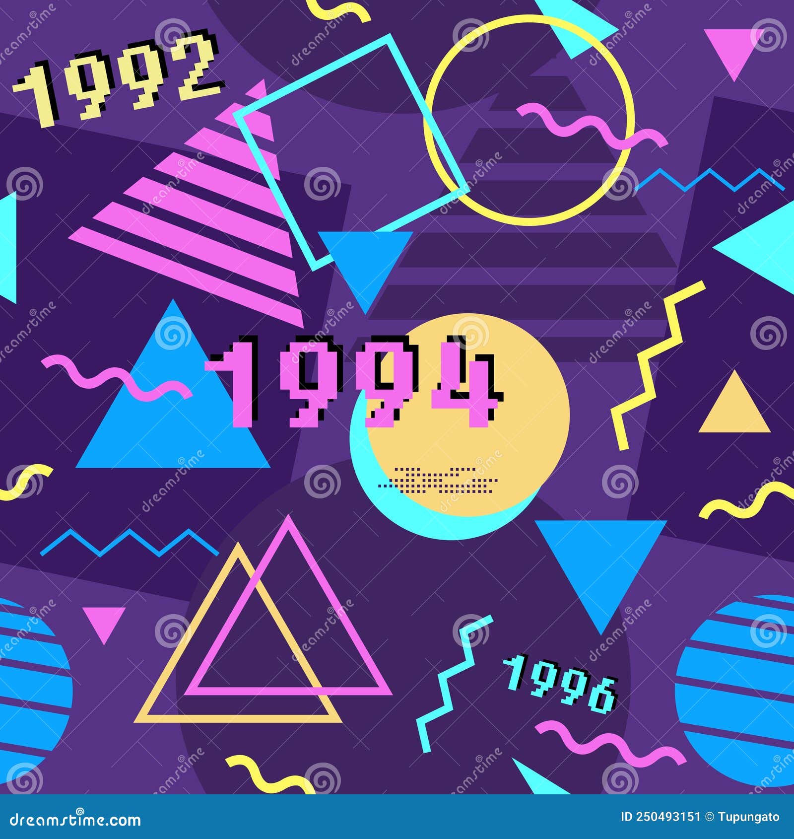 1990 pattern fashion print stock vector. Illustration of geometric ...