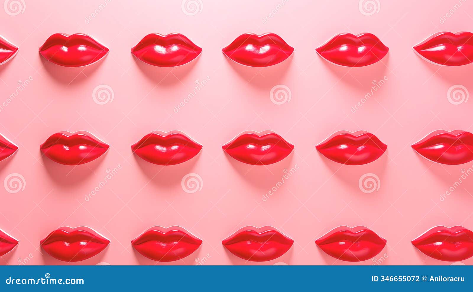 Pattern Figure of Red Female Lips on Pink Background Stock Photo ...