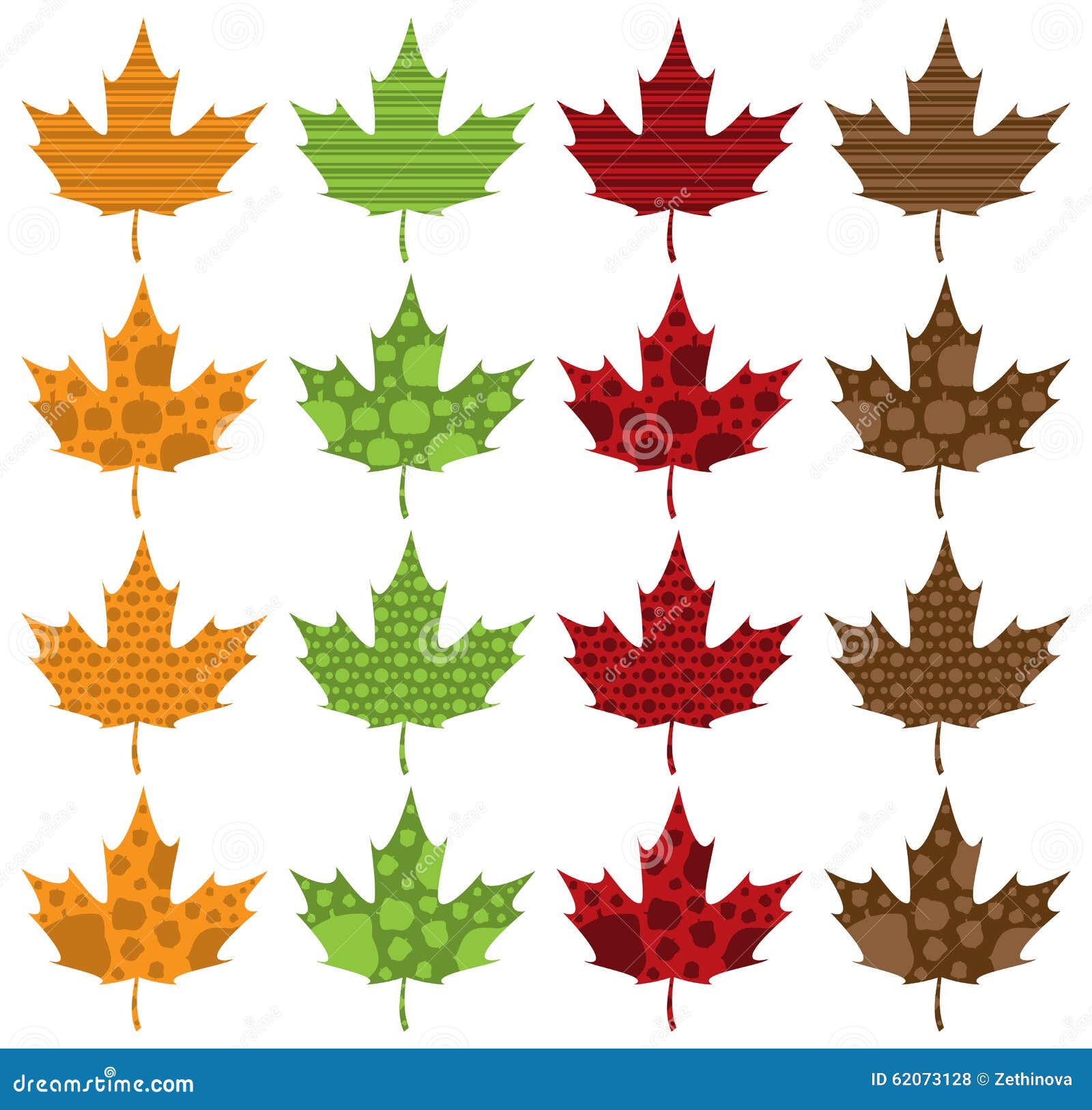 Pattern Filled Maple Leaves Stock Illustration - Illustration of filled ...