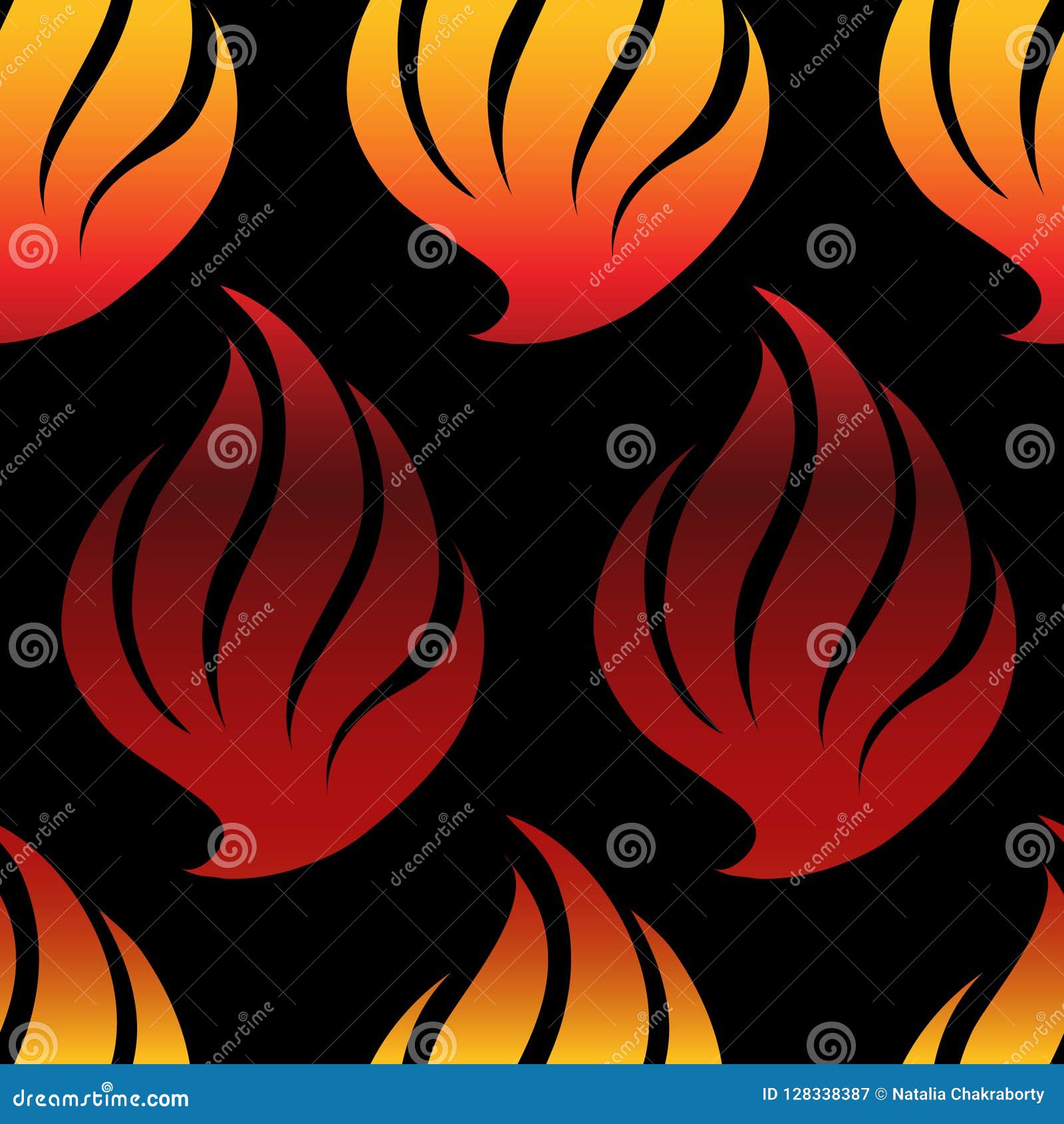 Pattern with fire stock vector. Illustration of bonfire - 128338387