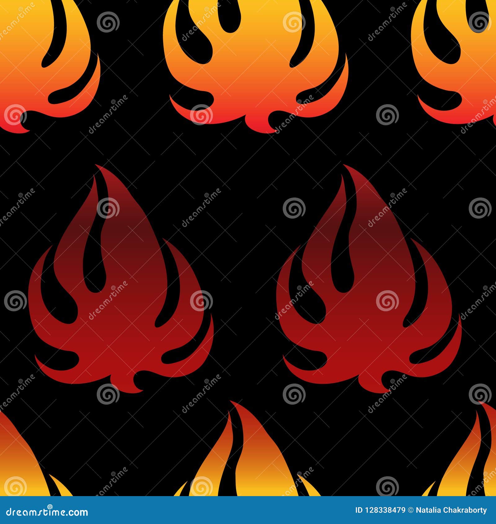 Pattern with fire stock vector. Illustration of heat - 128338479