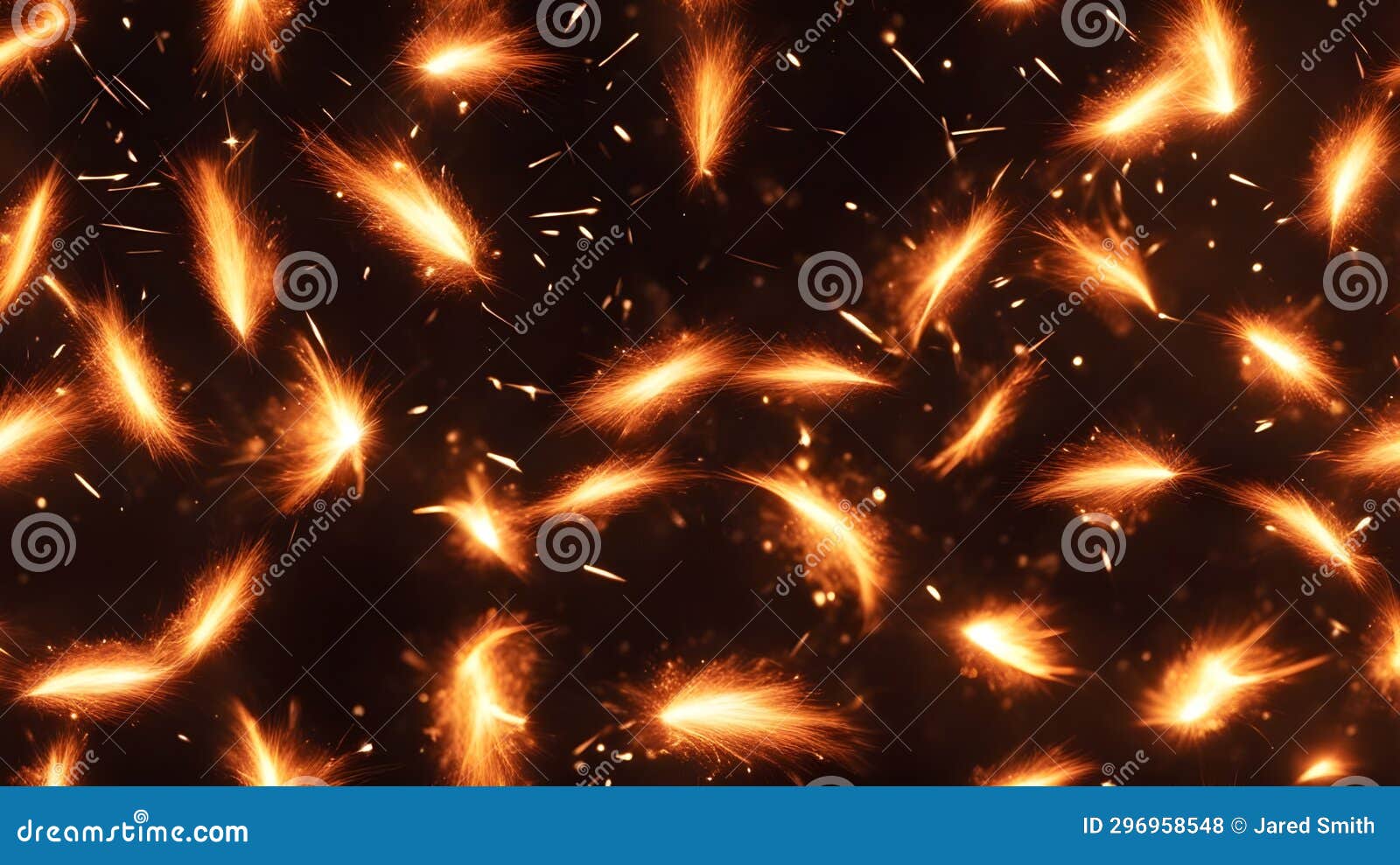A Pattern of Fire Sparks, Creates a Contrast of Light and Dark and a ...