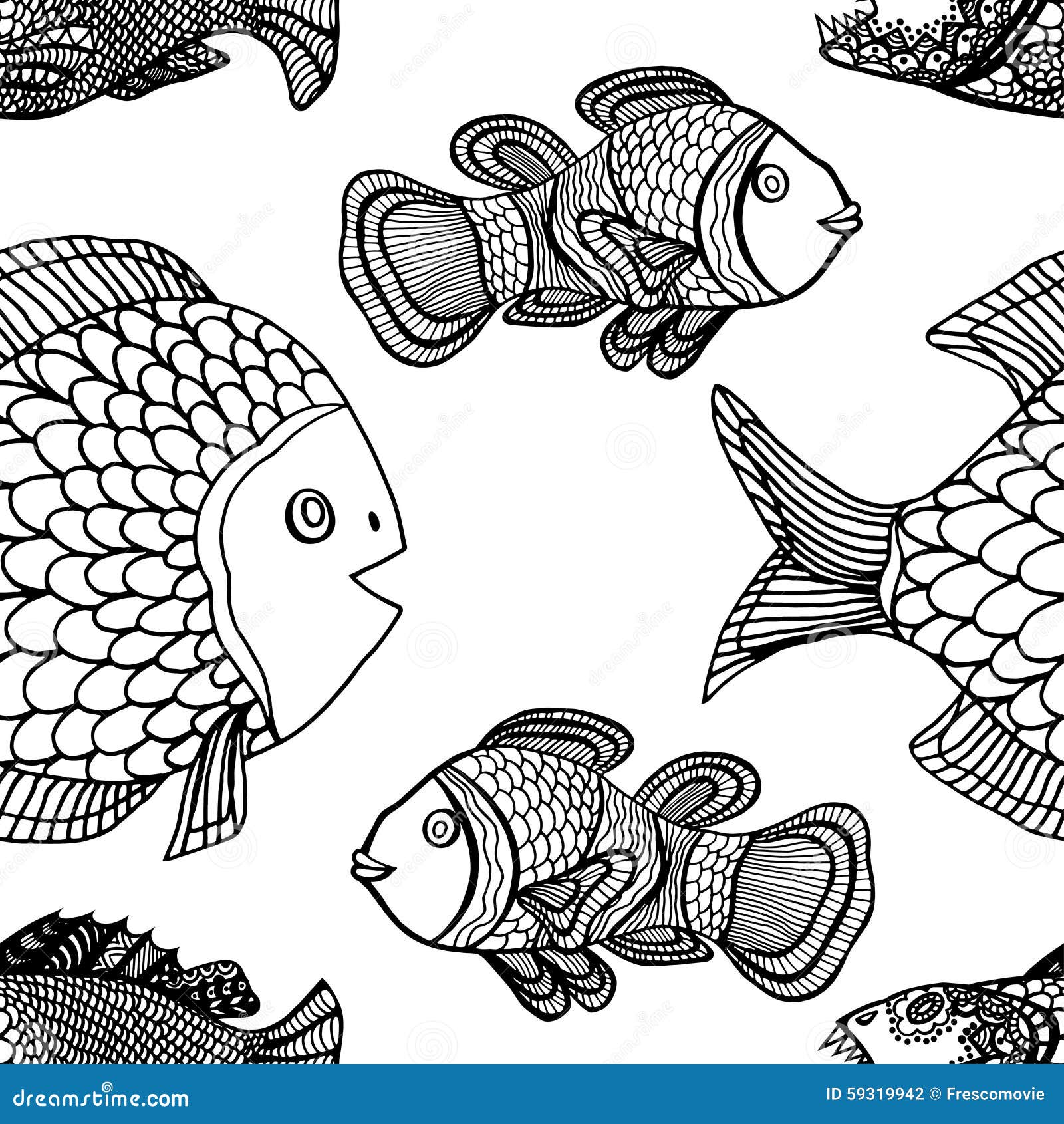Pattern fish stock vector. Illustration of calming, aquarium - 59319942