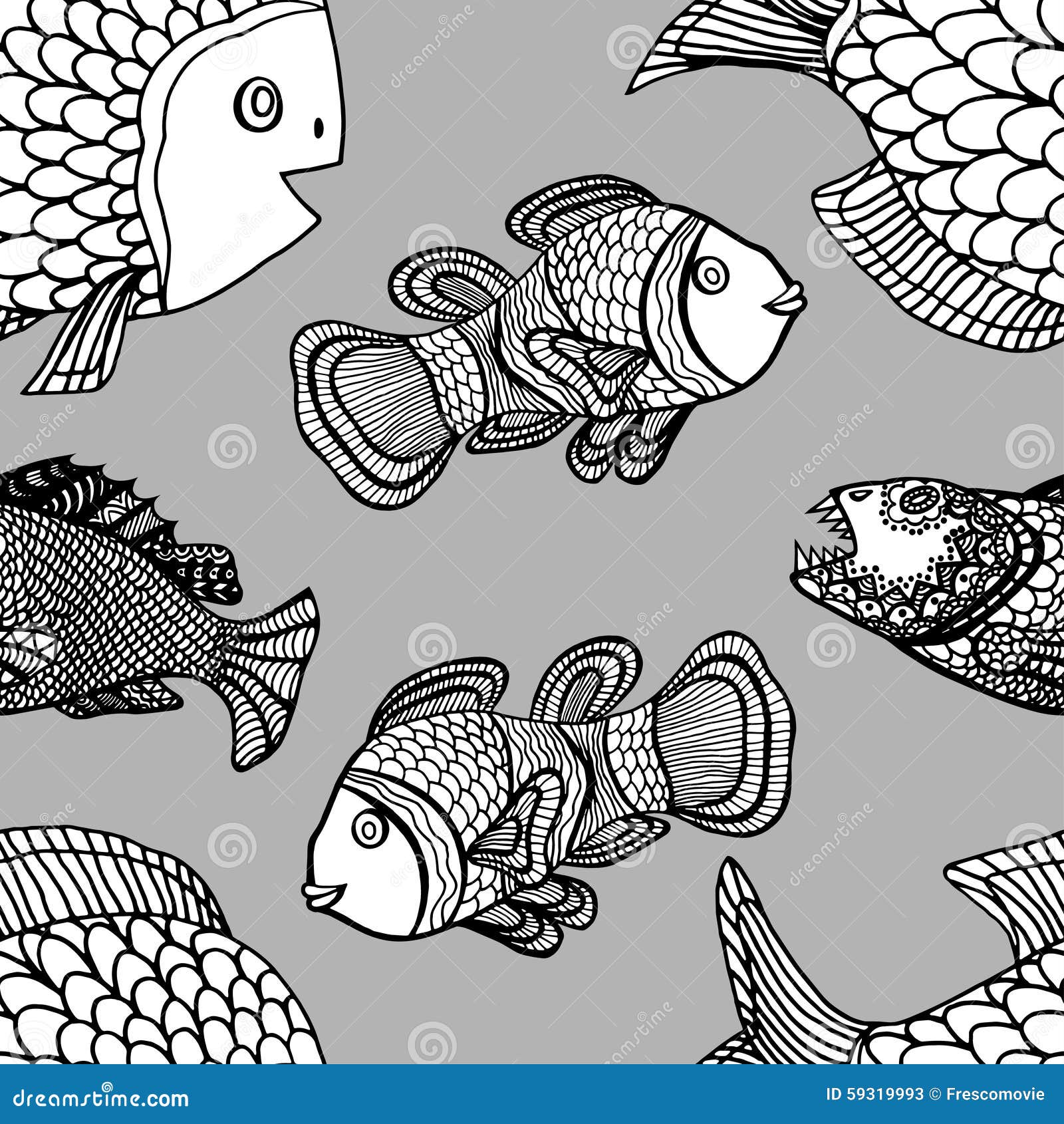 Pattern fish stock vector. Illustration of float, ornamental - 59319993