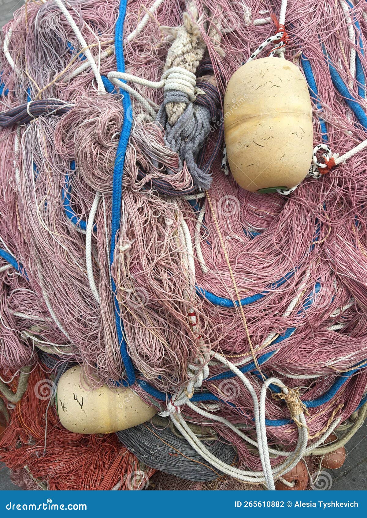 The Pattern of Fishing Nets and Floats Stock Photo - Image of abstract ...