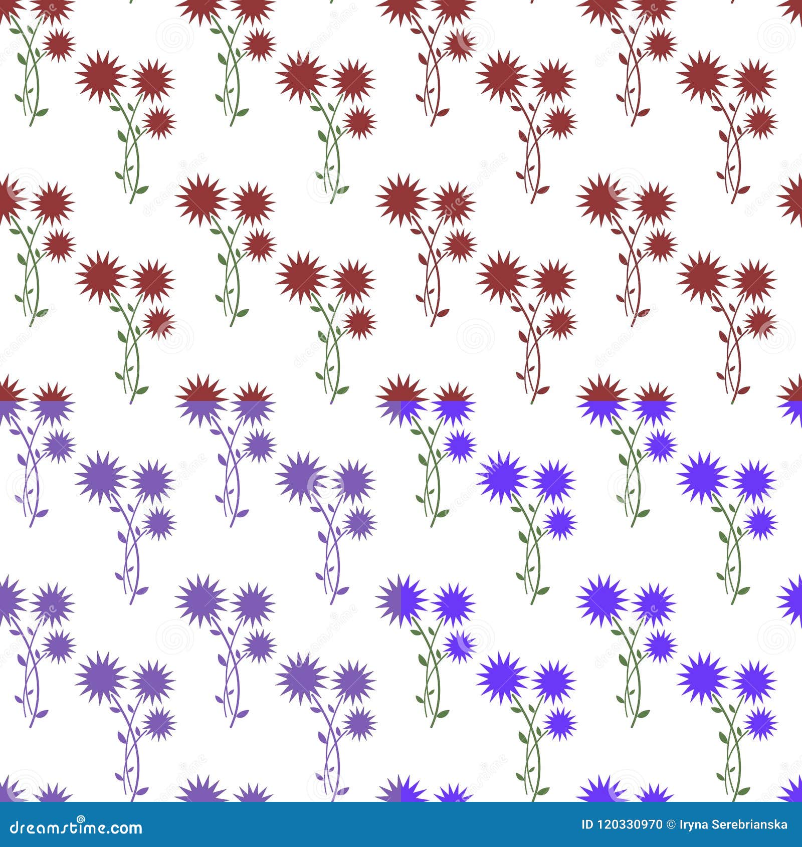 Pattern Floral Set in Four Variations Stock Vector - Illustration of ...