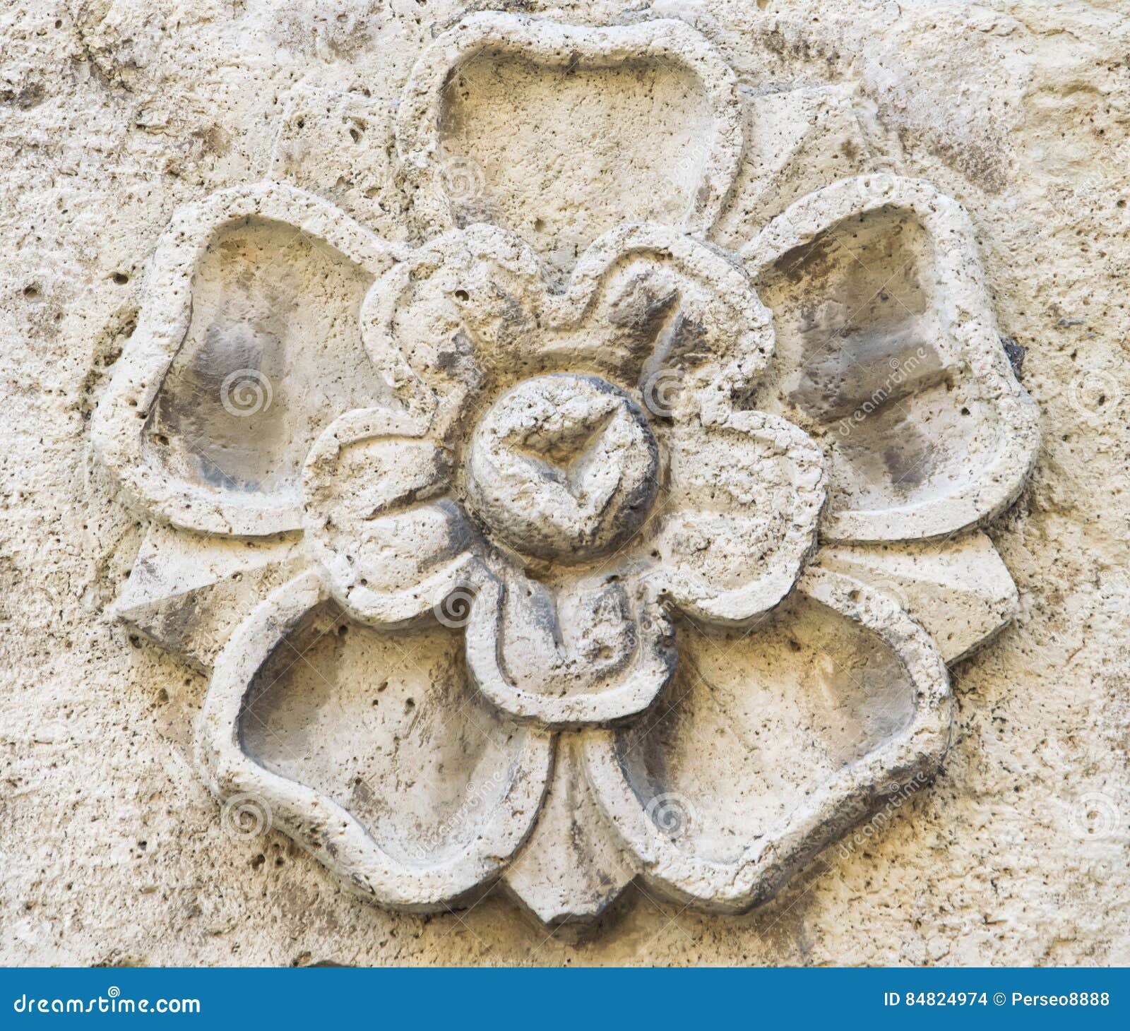 Pattern of Flower Carved on Stone. Stock Photo - Image of background ...
