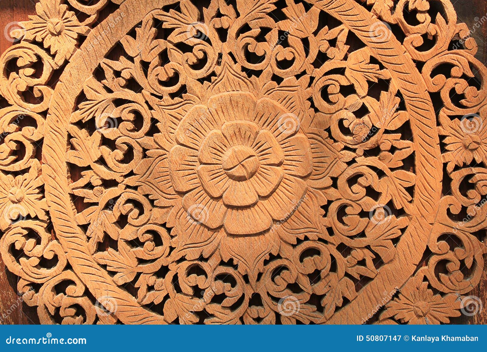 Pattern of Flower Carved on Wood Background Stock Image - Image of ...