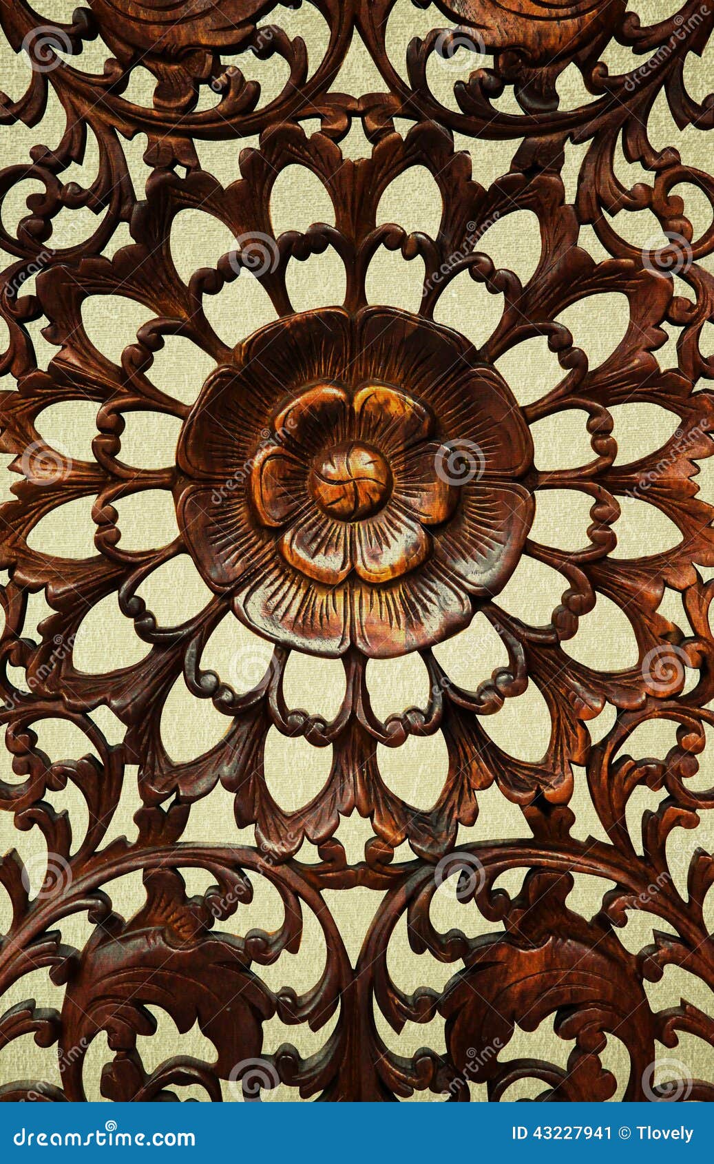 Pattern of Flower Carved on Wood Vintage Background Stock Image - Image ...