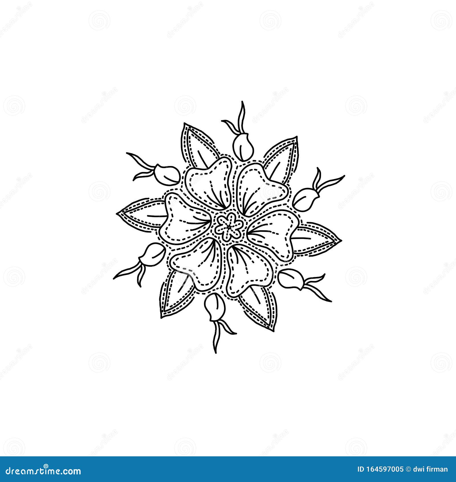 Pattern Flower for Design Batik Modern Stock Illustration ...