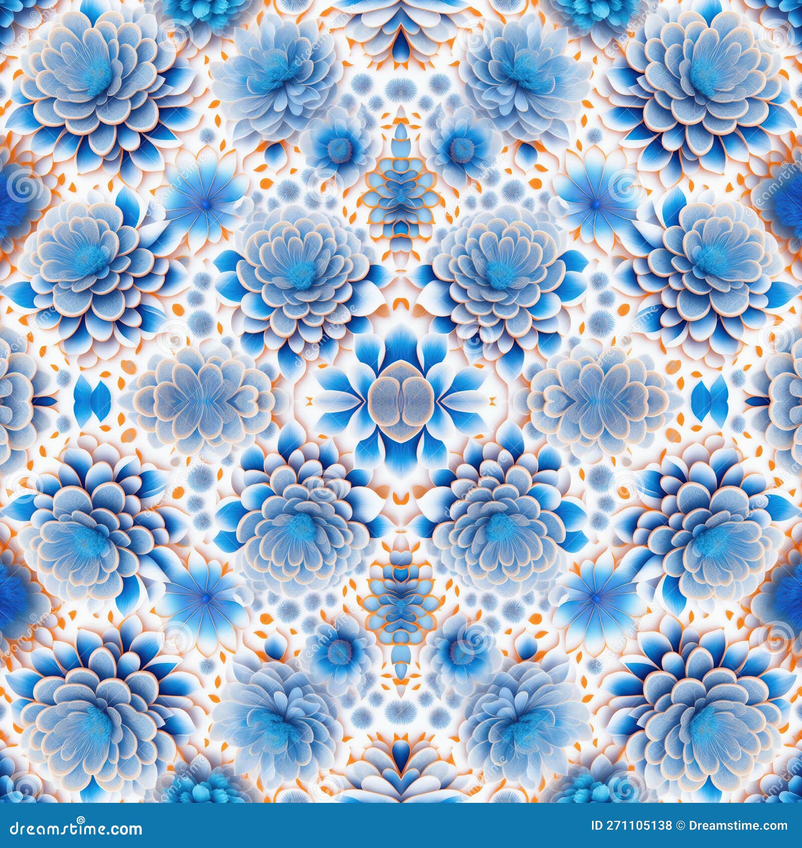 Rapport Seamless of Blue Flowers with Relief for Pattern in White ...