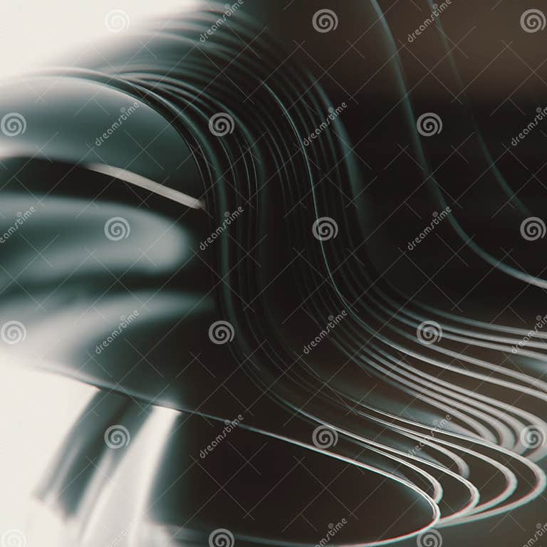 Pattern of Flowing Waves of Metallic Shiny Dark Fabric. 3d Render ...