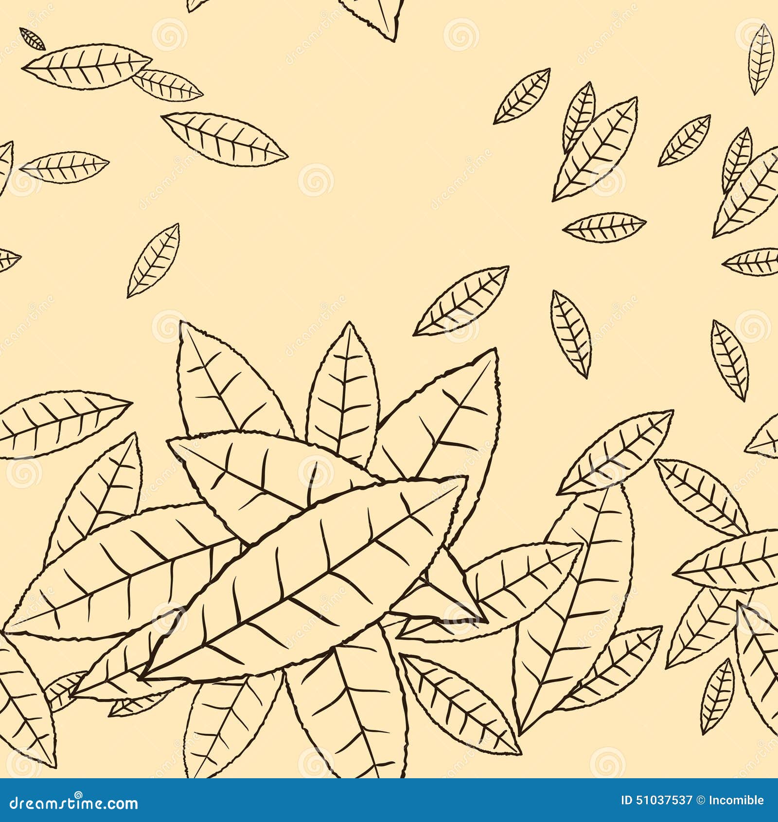 Pattern of Fly Leaves. Vector Seamless Background Stock Vector ...