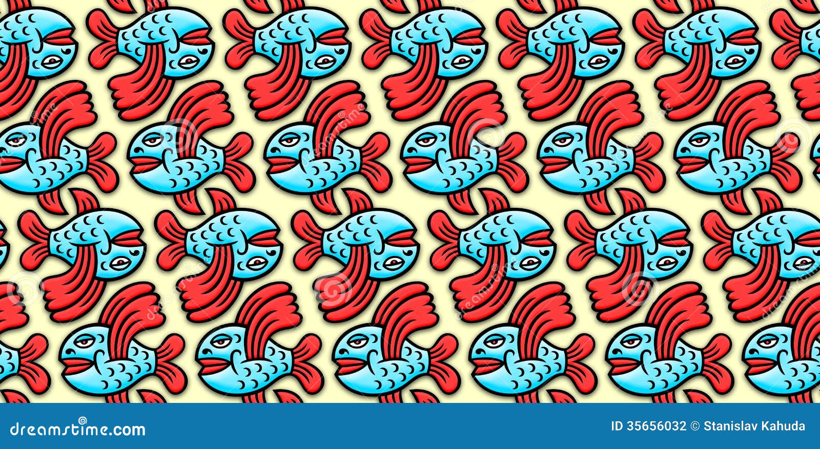 Pattern with flying fish stock illustration. Illustration of seamless ...